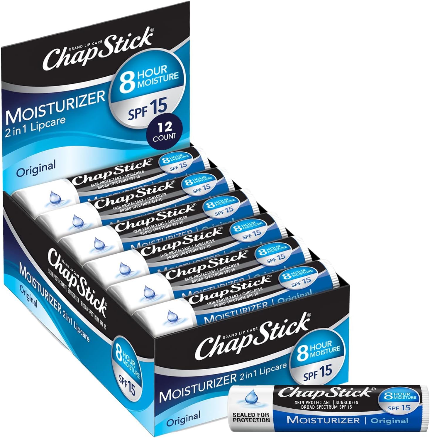 Amazon.com : ChapStick Active 2-in-1 Unscented Flavored Lip Balm Tubes ...