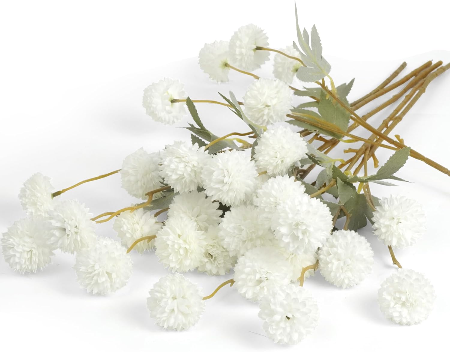 Amazon.com: Lansdowns 6 PCS Lifelike Fake Silk Pompon Mums No-Water ...