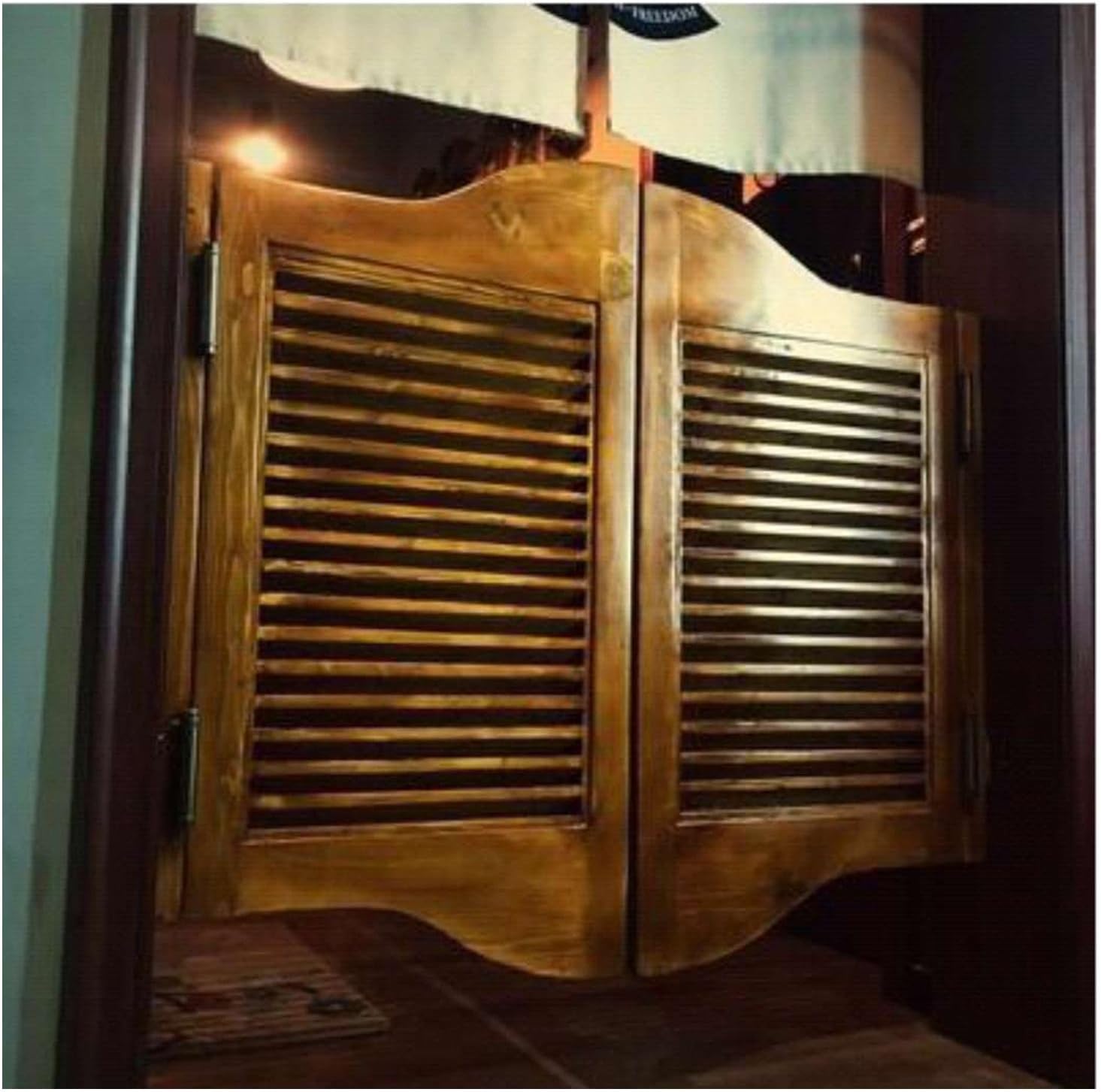 QWEASDF Cafe Swinging Doors, Retro Louvered Cafe Interior Saloon Swing ...