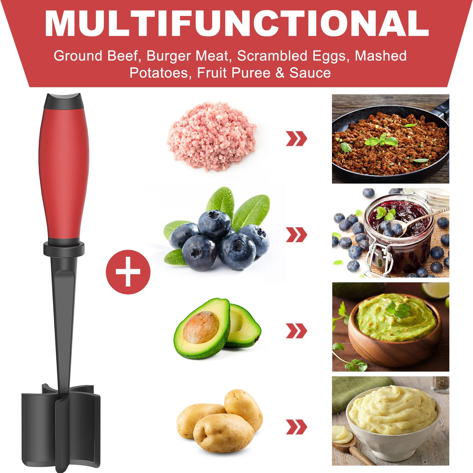 Snapklik.com : Meat Chopper, Heat Resistant Meat Masher For Ground Beef ...