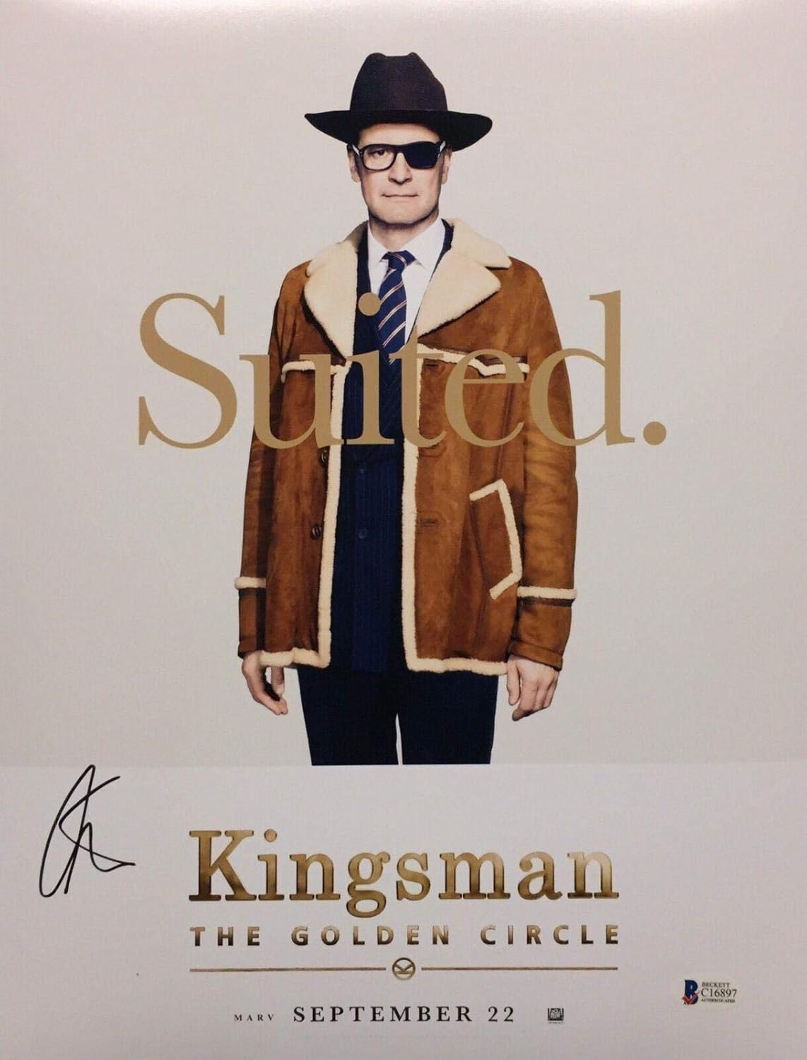 Colin Firth Signed Kingsman The Golden Circle 11x14 Photo BAS Beckett ...