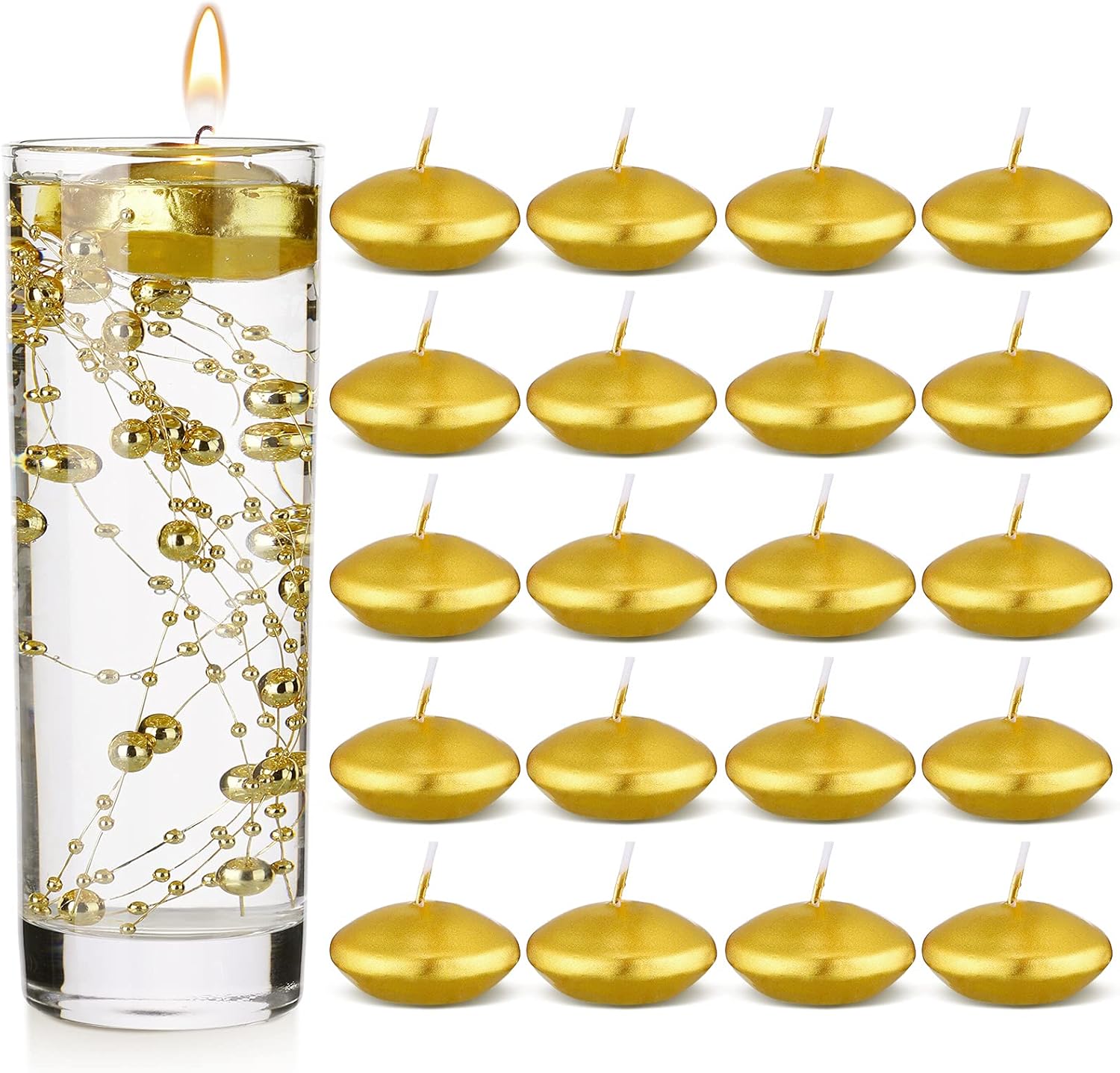 Amazon.com: Nuanchu 20 Pcs Mini Floating Candles Small Floating ...