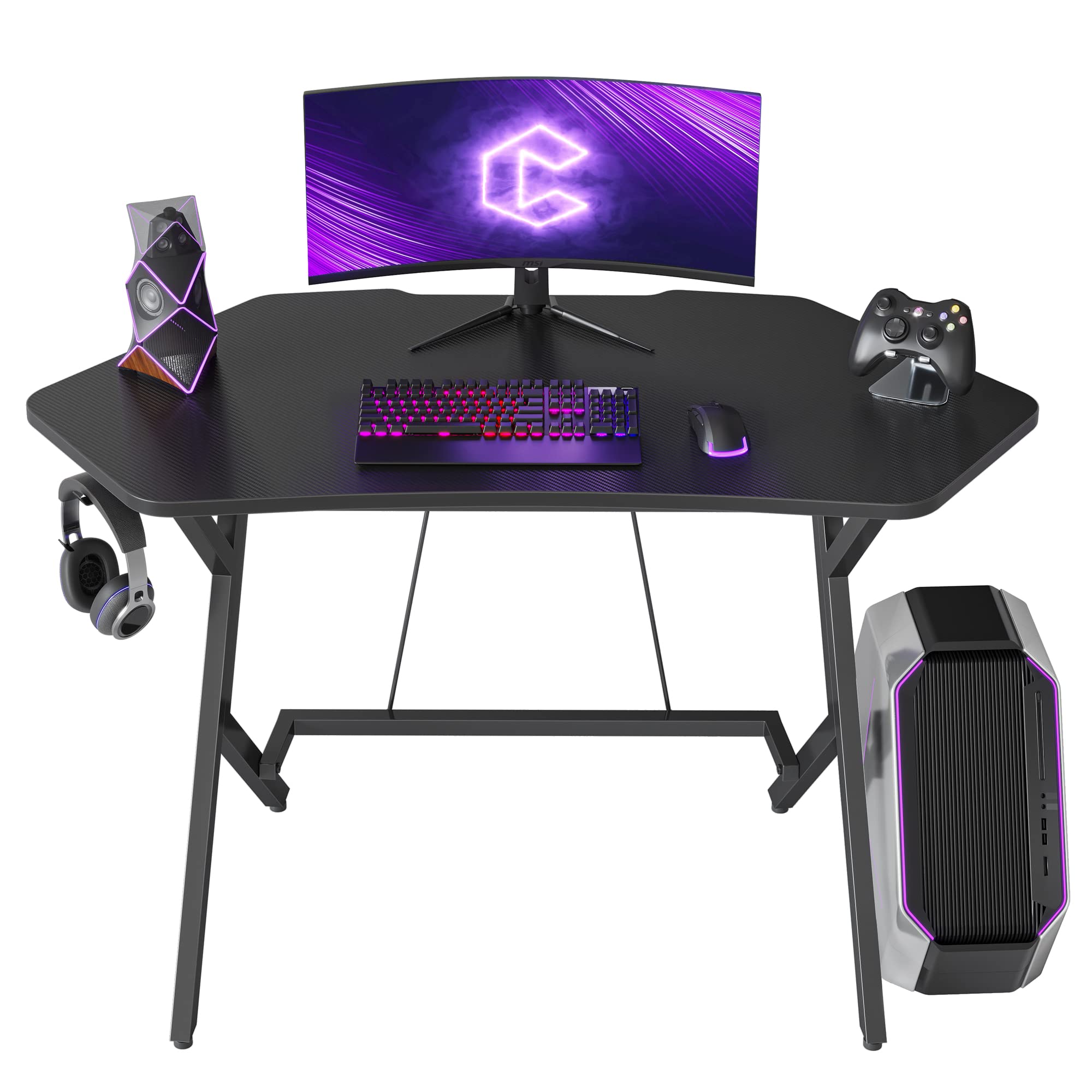 Buy CubiCubi Luna Gaming Desk 47 inch Gamer Workstation, Home Computer ...