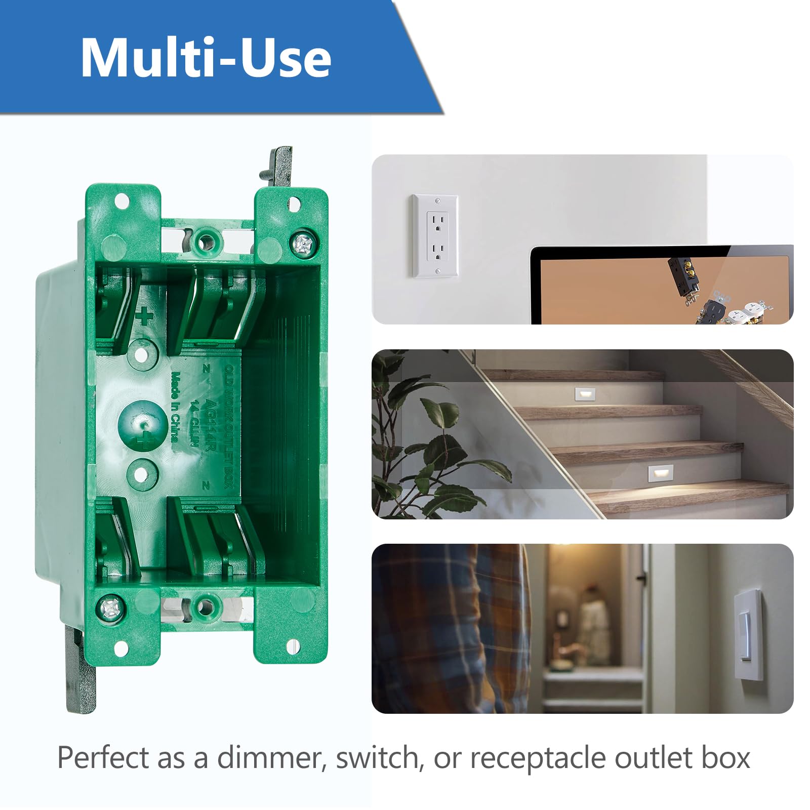 Remodel Electrical Boxes For Work 1 Gang 17 Cu. In. PVC Shallow Old