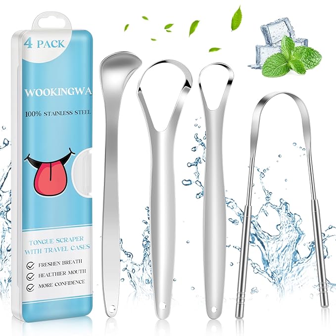 Amazon.com : WOOKINGWA Tongue Scraper for Adults and Kids,100% ...