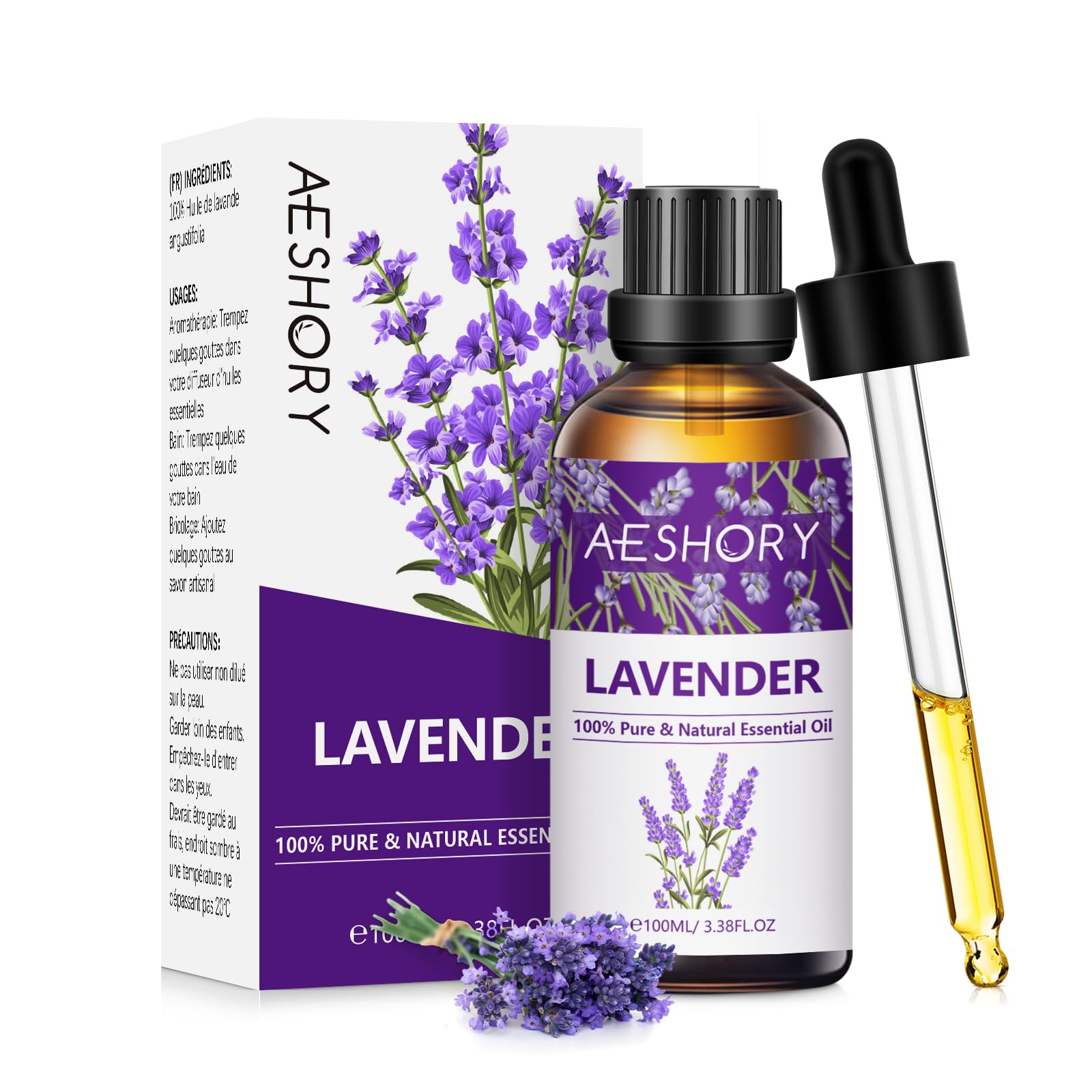 AESHORY Lavender Essential Oil 100ml, 100% Pure Undiluted Lavanda Oil ...