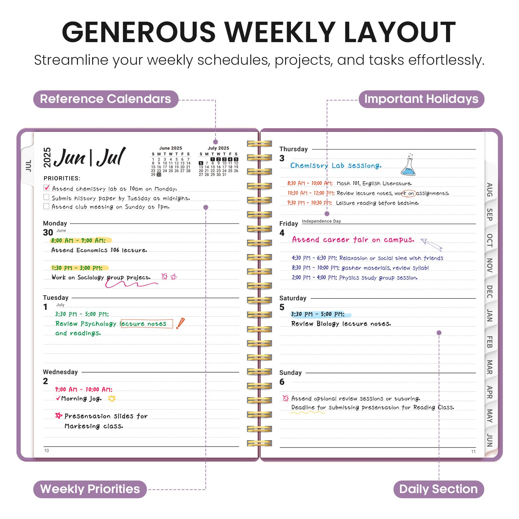 Snapklik.com : Planner 2025-2026, Academic Year Weekly And Monthly ...