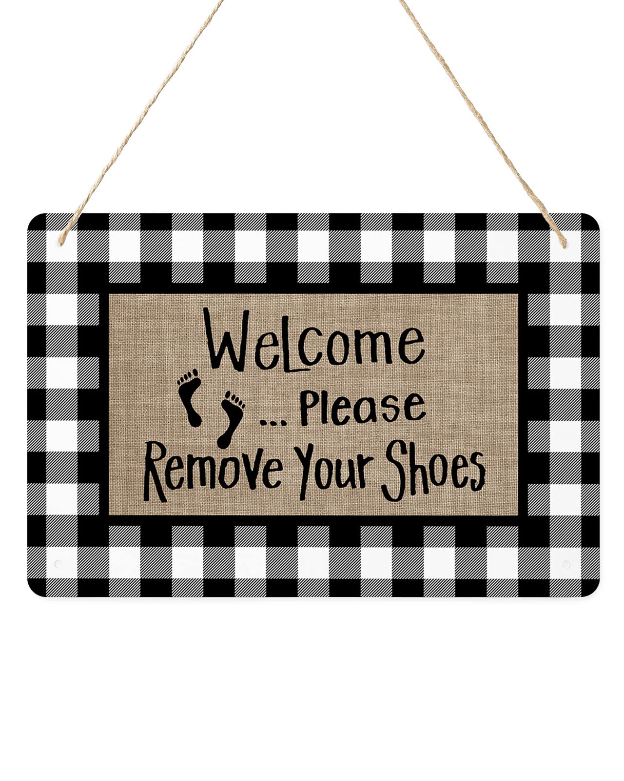 Please Remove Your Shoes Metal Tin Sign Wall Decor 8 x 12 Inch, Welcome ...