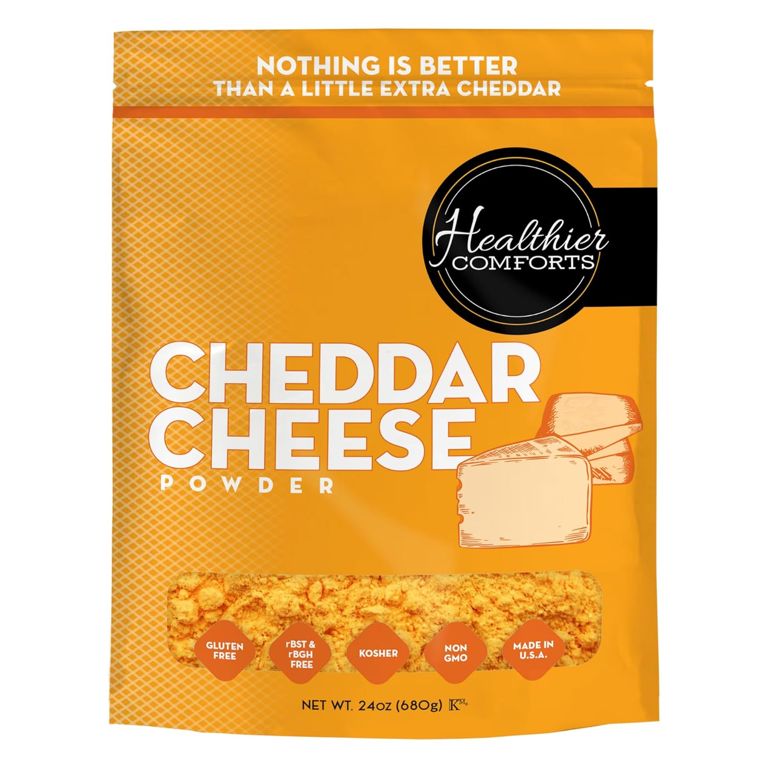 Amazon.com: Healthier Comforts Cheddar Cheese Powder (1.5 lb) | Premium ...