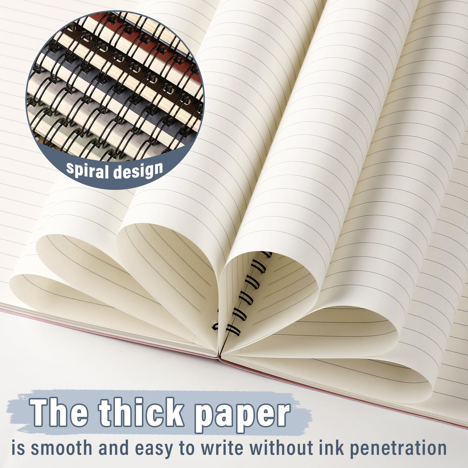 Fuutreo 24 Pcs Small Spiral Notebook for Work A6 4 x 6 Inch College ...