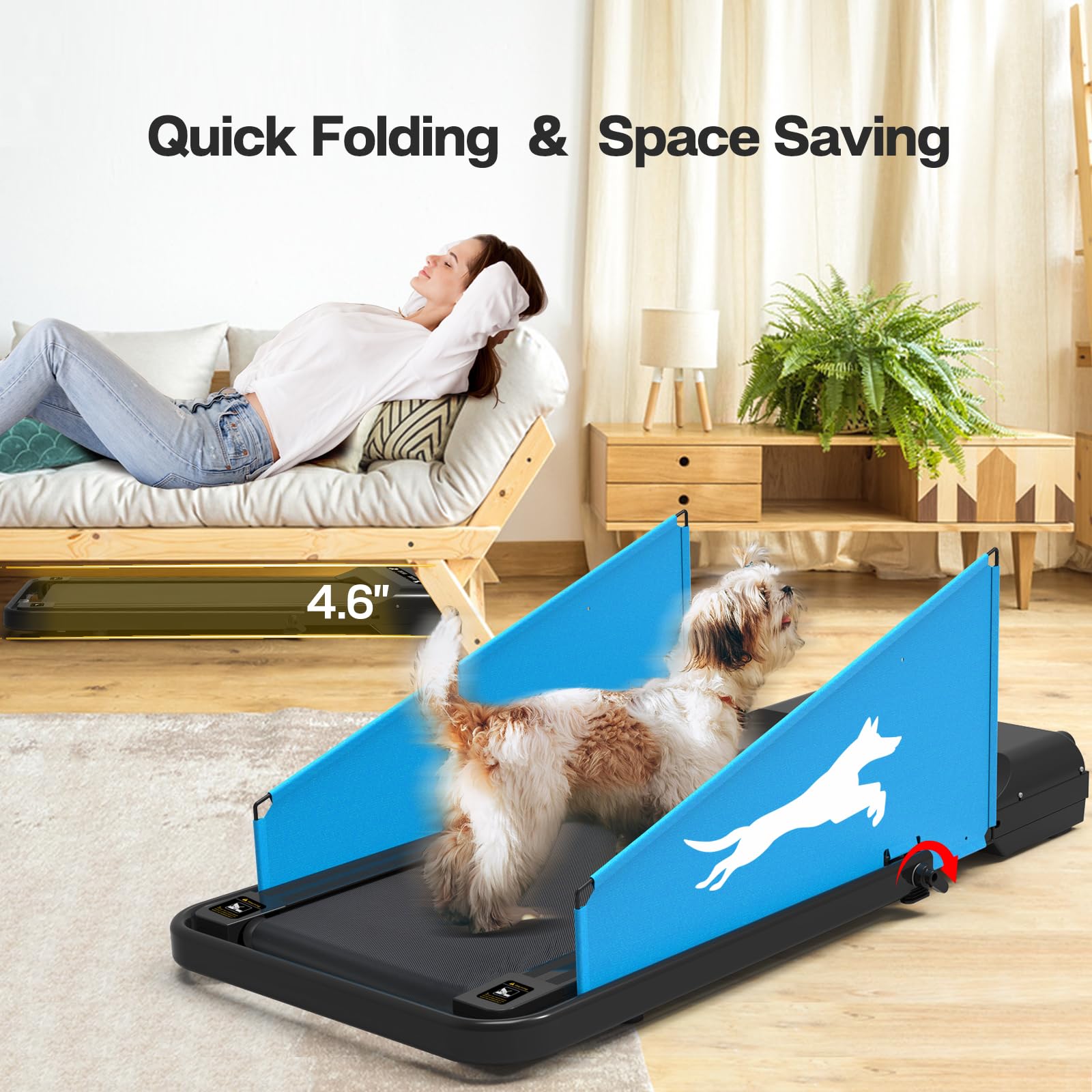 Snapklik.com : Dog Treadmill For Small Dogs,15HP Folding Dog Running ...
