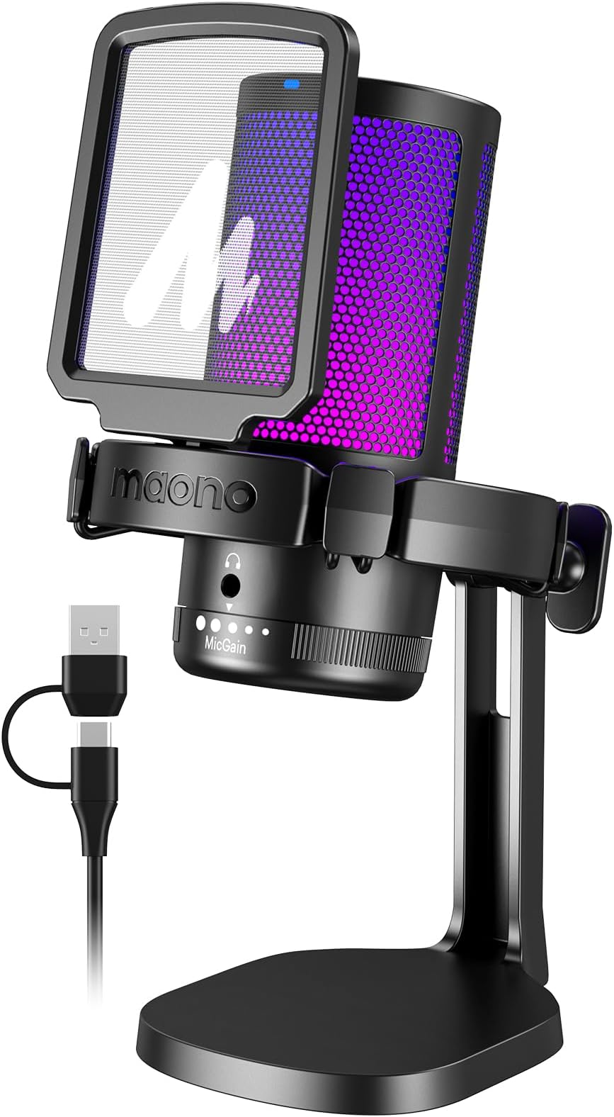 Amazon.com: MAONO USB Gaming Microphone for PC, Noise Cancellation ...