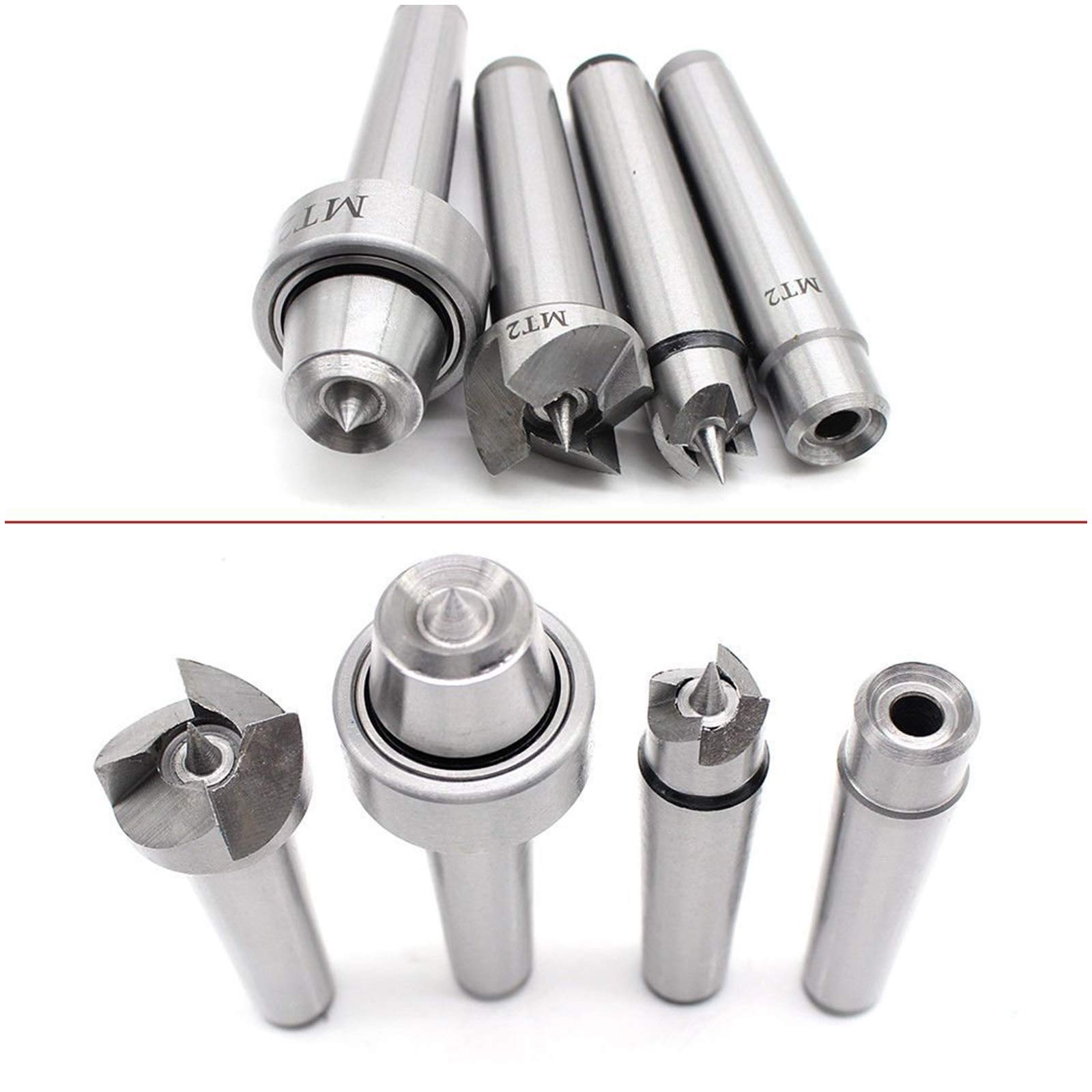 Mini Lathe 4-Piece MT1/MT2 Wood Lathe Center Set - Spur & Cup Centers ...