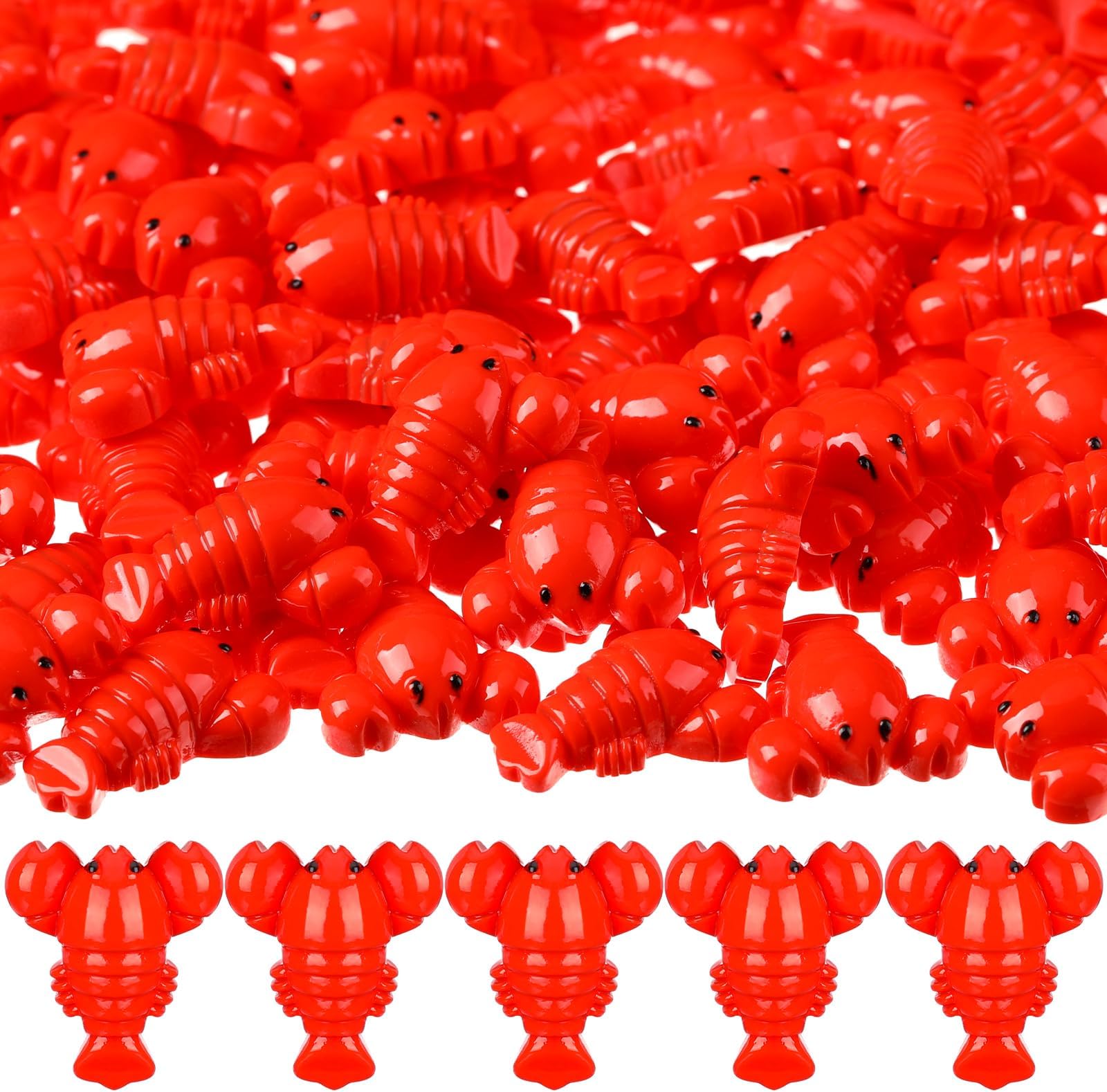 Amazon.com: RoundFunny 100 Pcs Mini Lobster Figurine Resin Lobster ...