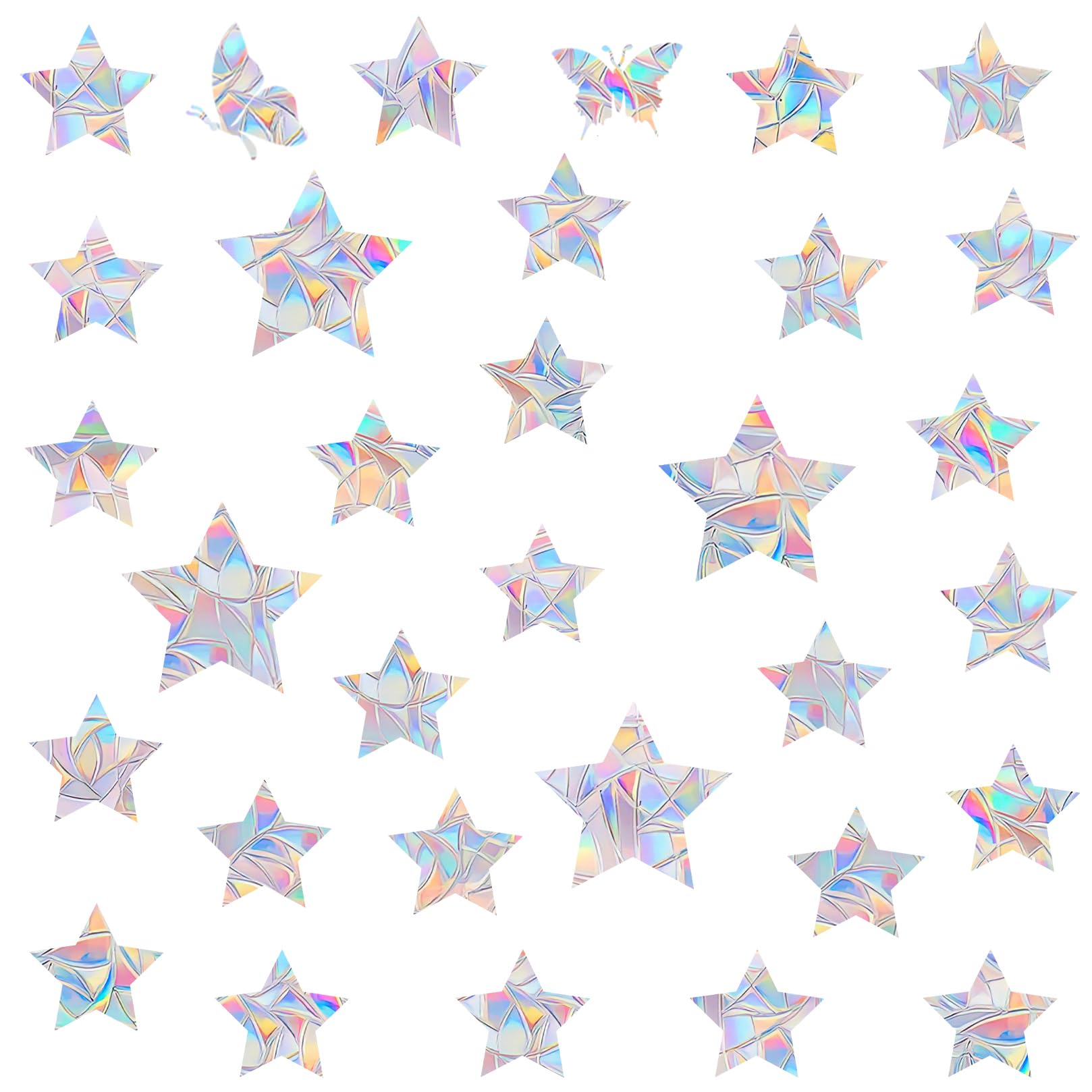 Amazon.com: 36 Pieces Star Window Clings - Anti-Collision Window Decals ...