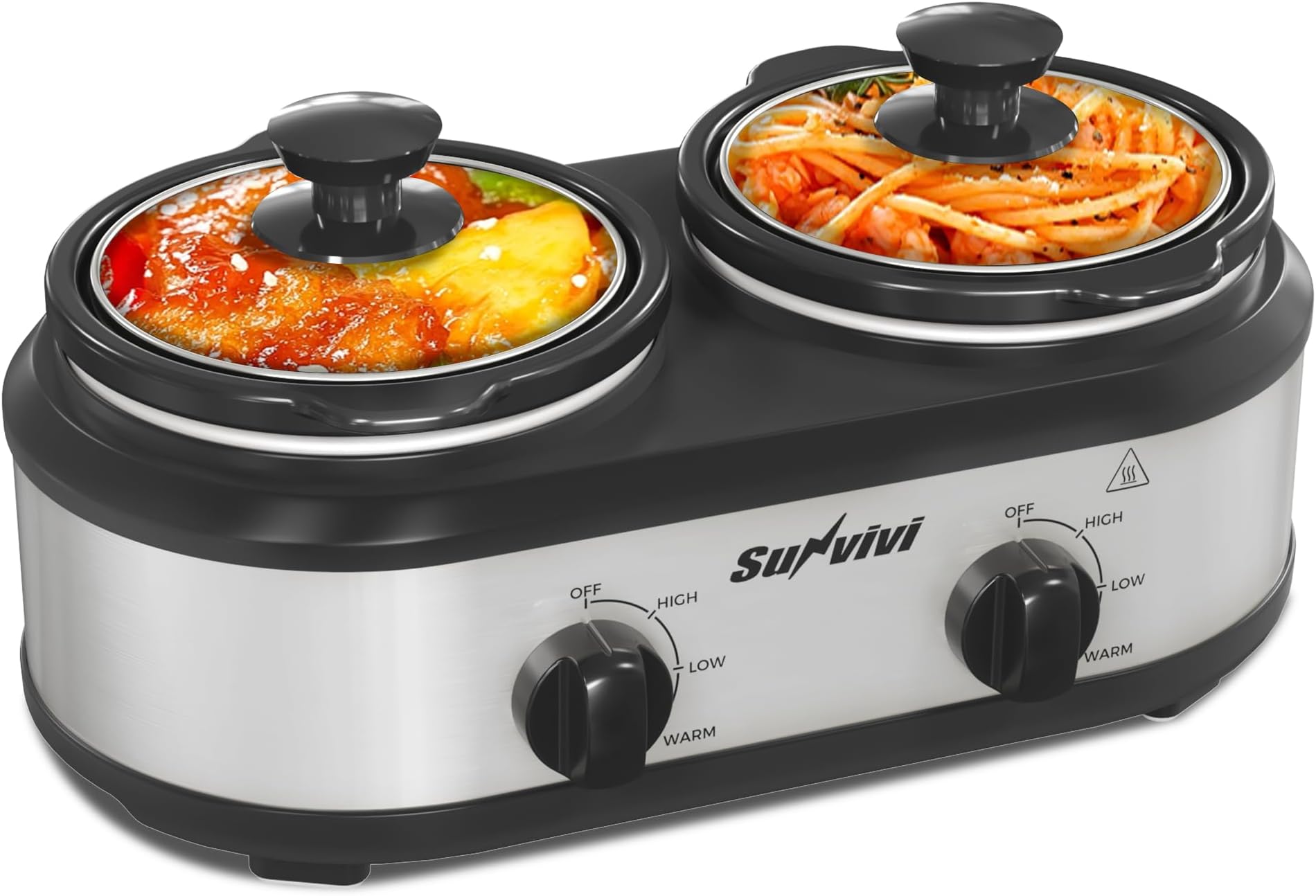 Amazon.com: Beautiful 2 Qt Slow Cooker Set with Scrubber, 2-Pack, by ...