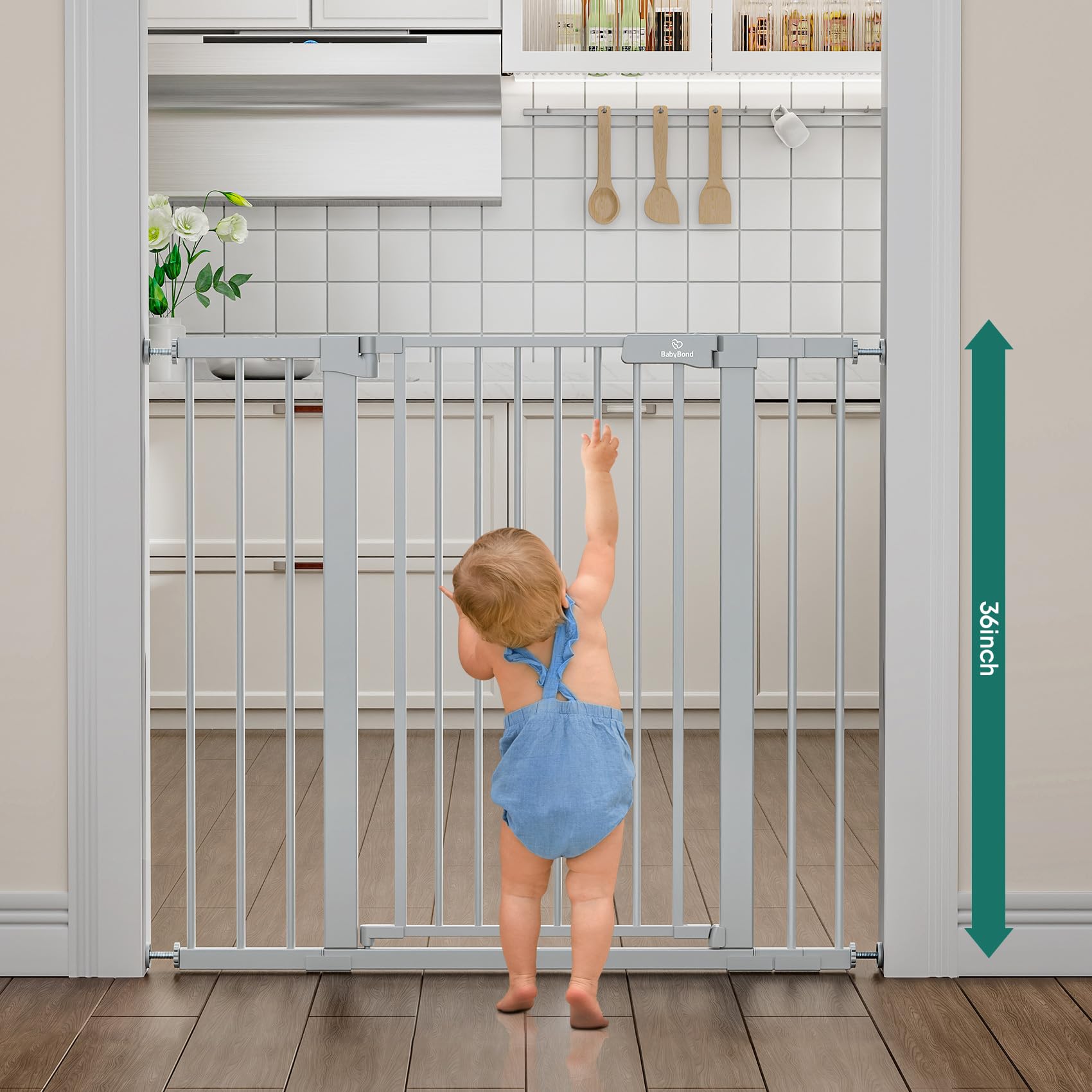 Snapklik.com : BabyBond 36" Extra Tall Dog Gates For Doorway And Stairs ...