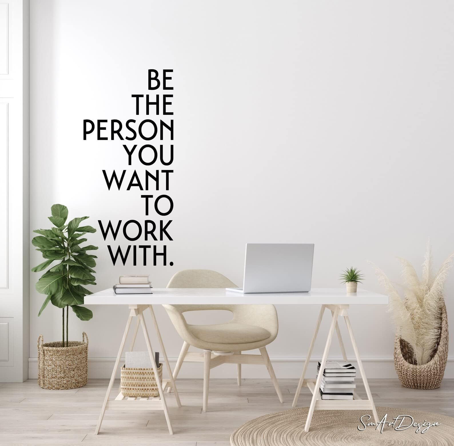 Amazon.com: AnFigure Be The Person You Want to Work with Wall Stickers ...