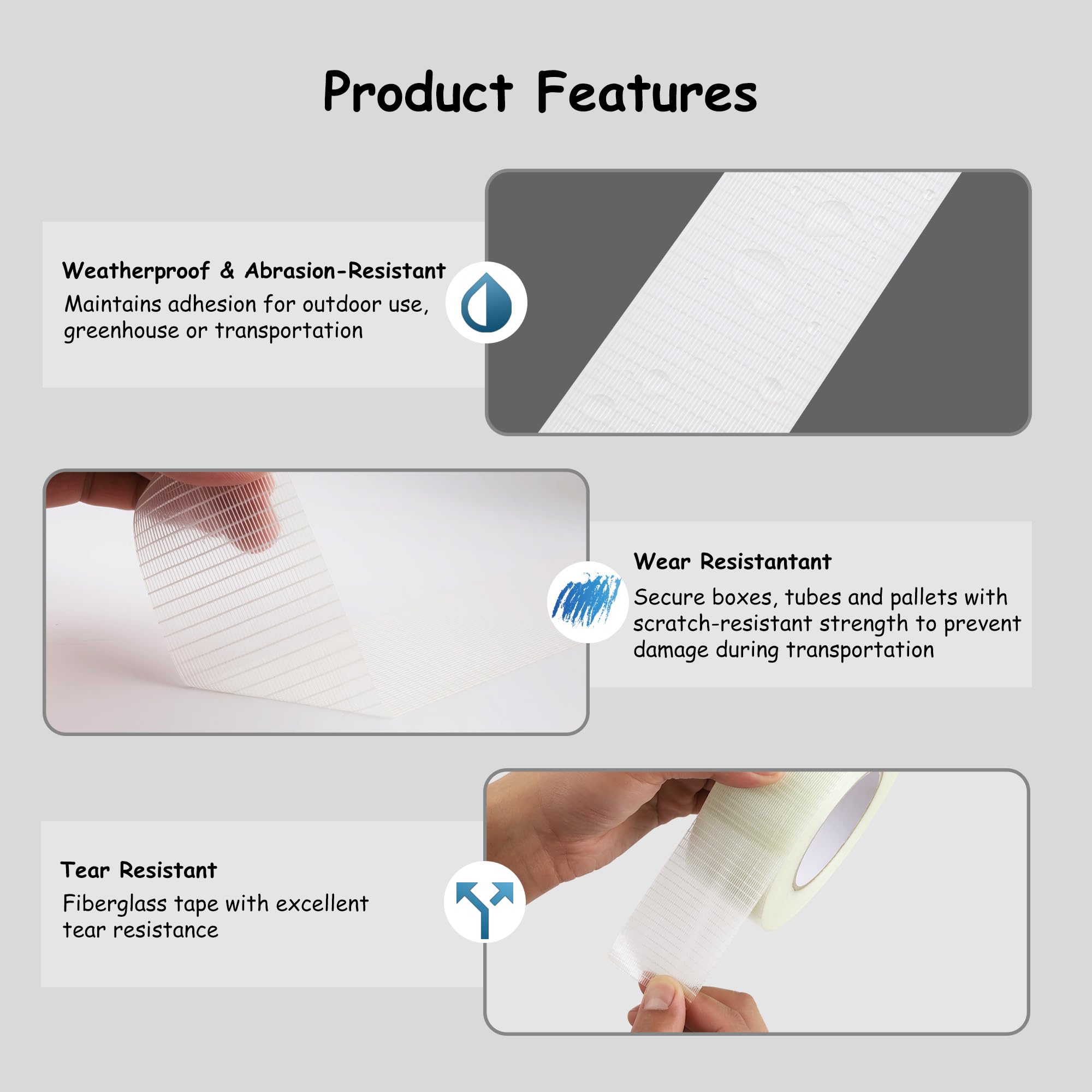 Snapklik.com : Lichamp Filament Strapping Tape, 2 Inches, 4 Pack, 60 ...