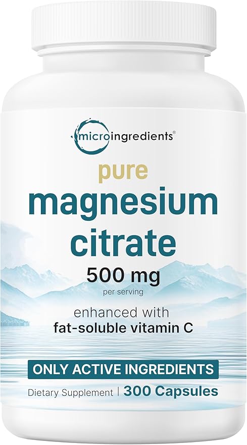Amazon.com: Pure Magnesium Citrate Supplements 500mg, 300 Capsules ...