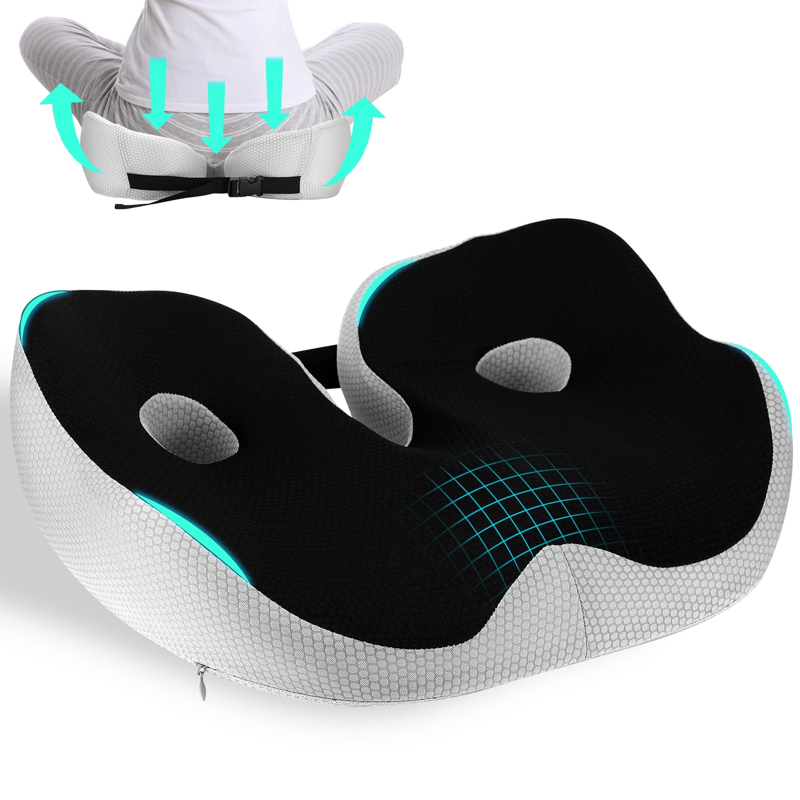 Coussin orthopédique en mousse à mémoire de forme, coussin de coccyx ...