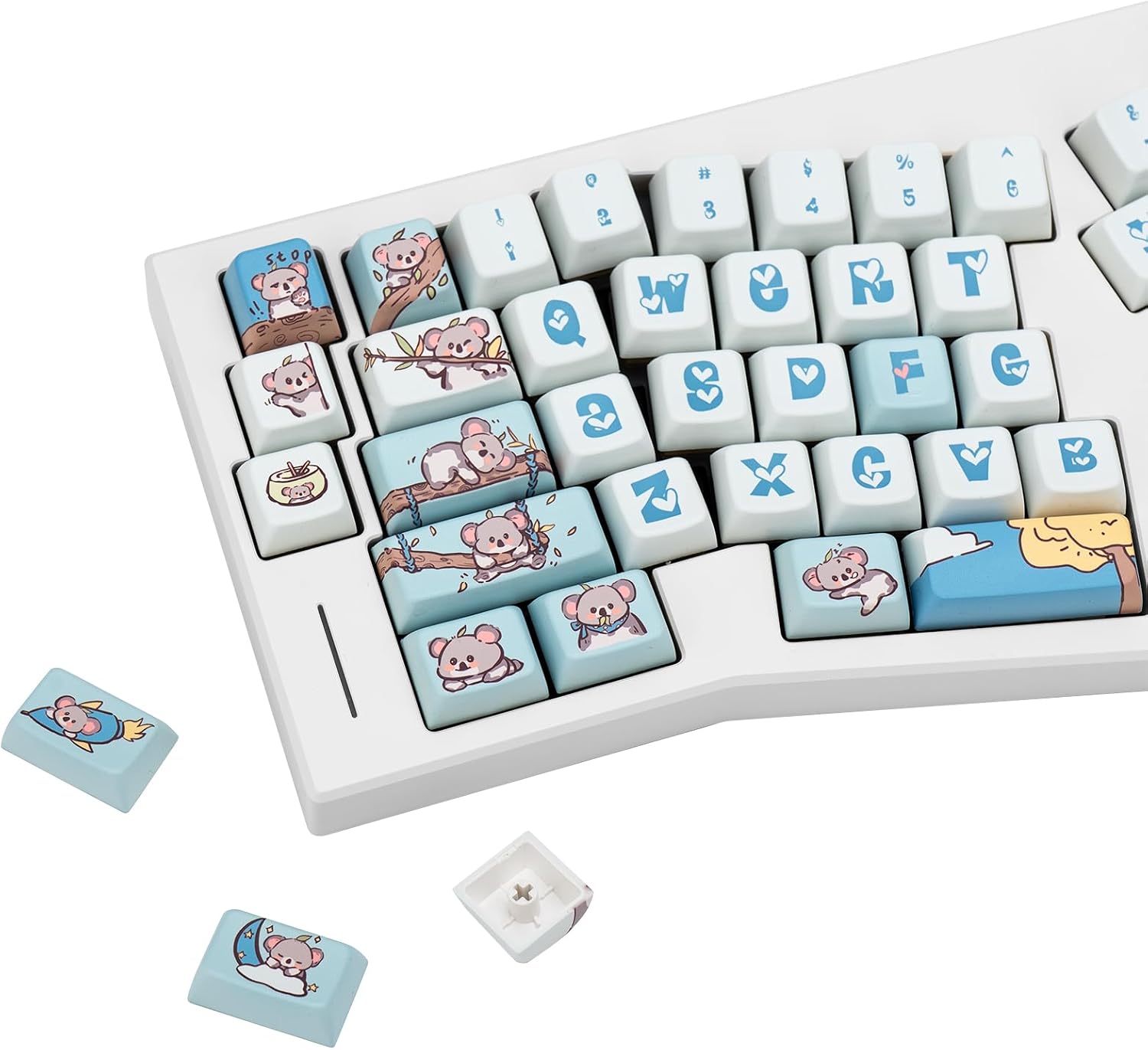 Amazon.com: KUMIEKEY 74 Keys PBT Keycaps Set Comet MDA Profile Dye ...