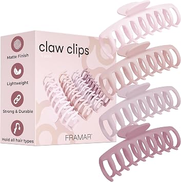 FRAMAR Hair Claw Clips for Thick Hair – Large Claw Clip for Thick Hair ...