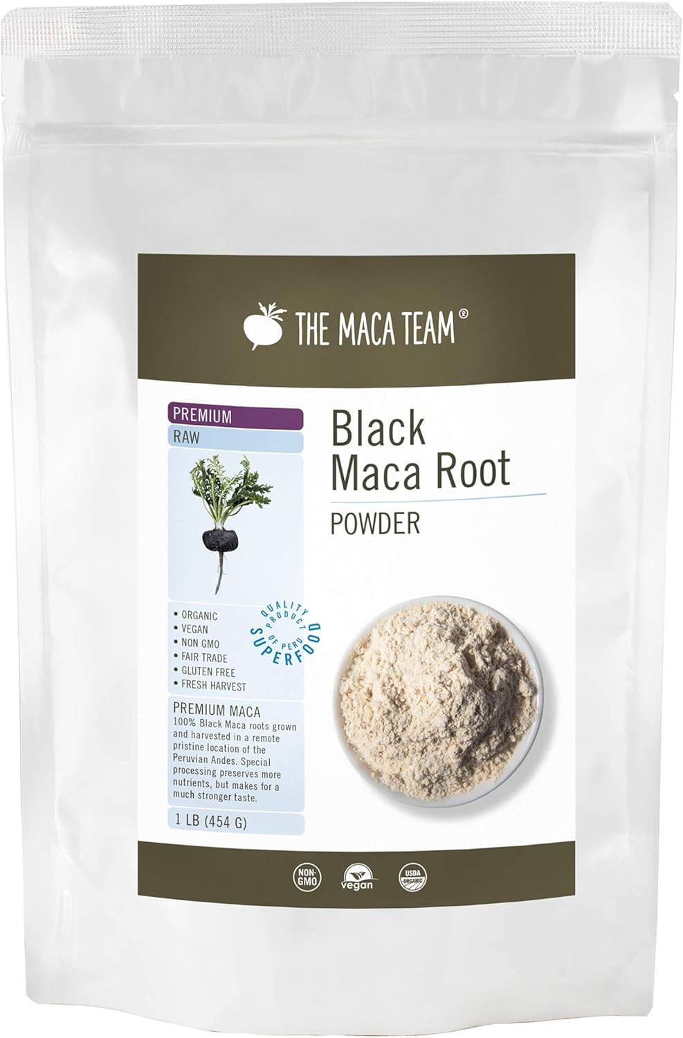 Amazon.com: The Maca Team Premium Raw Black Maca Powder, Potent Black ...