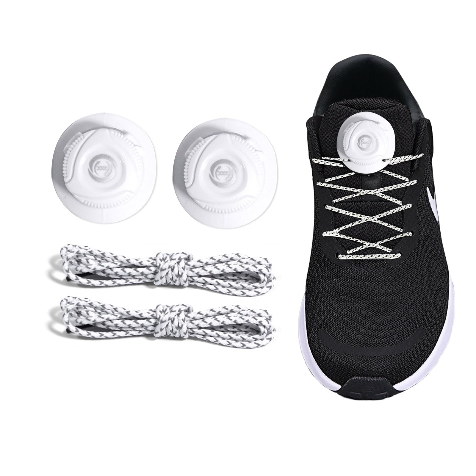 Amazon.co.jp: Kumomi Dial Type Shoelaces, Set of 2, Elastic Laces, No ...