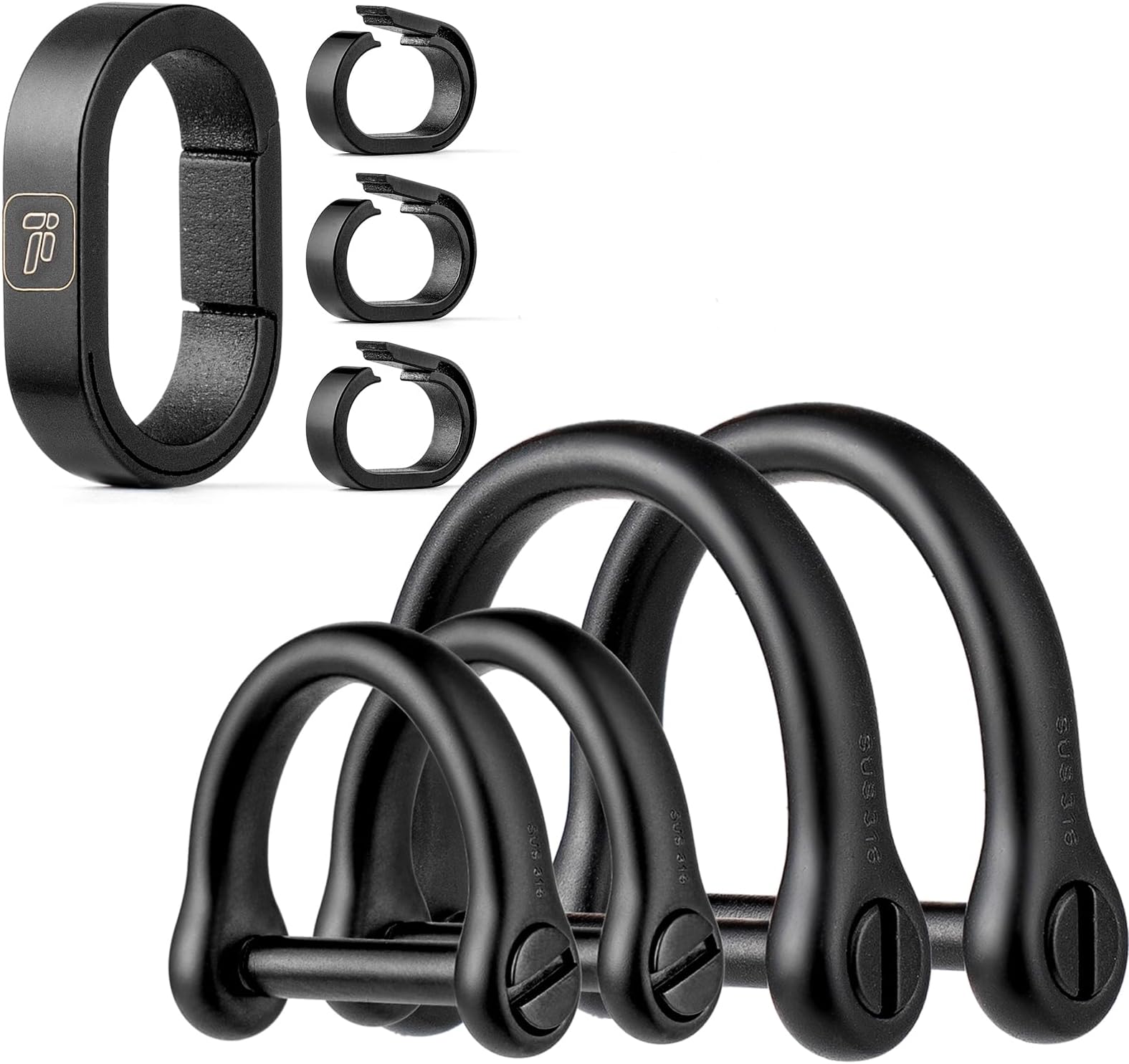 Amazon.com: FEGVE Key Rings with Screw Shackle 316 Stainless Steel Titanium Key Chain Rings with ...