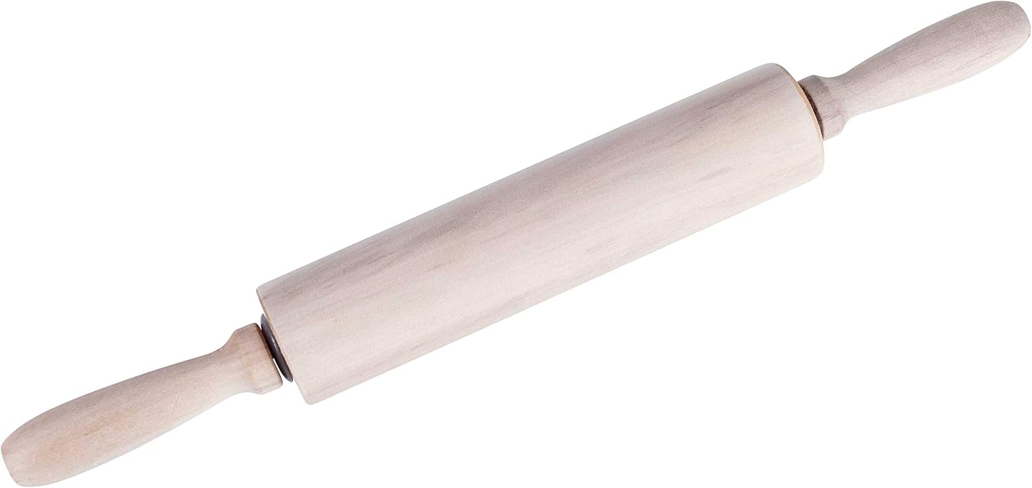 Jacent Genuine Hardwood 7.5 Inch Rolling Pin With Ergonomic Handles, 1 ...