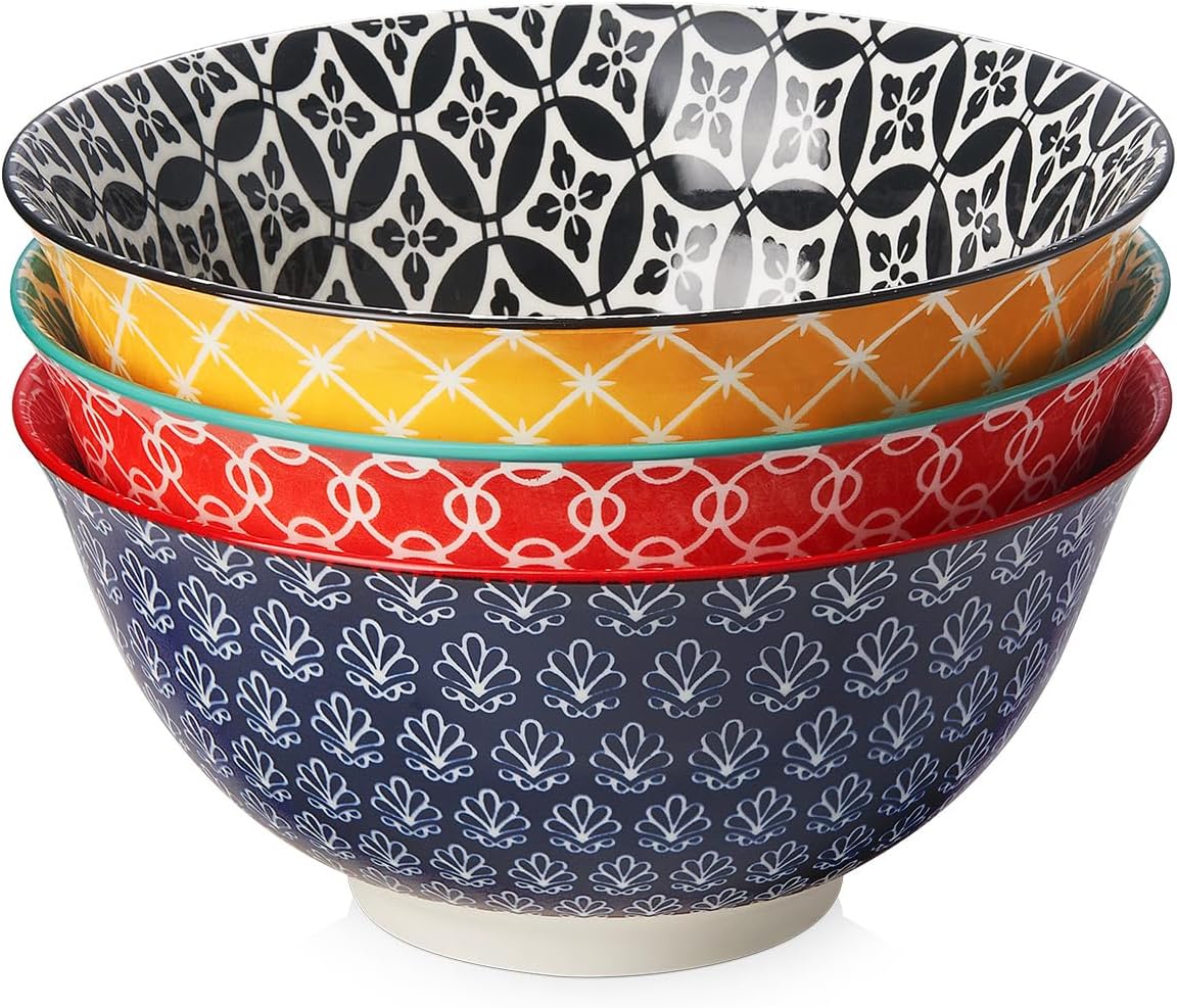 Amazon.com: DOWAN Coffee Mugs Set of 6, Colorful 19 oz Large Porcelain ...