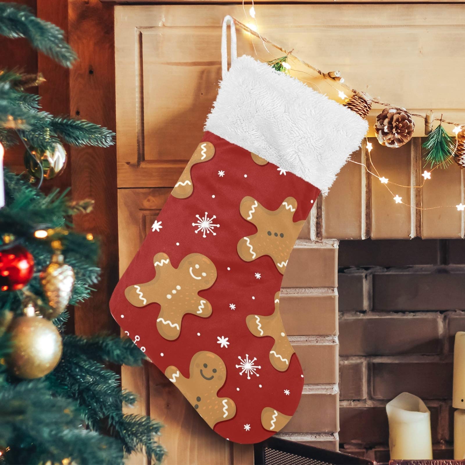 Amazon.com: Christmas Gingerbread Man Christmas Stockings Winter ...
