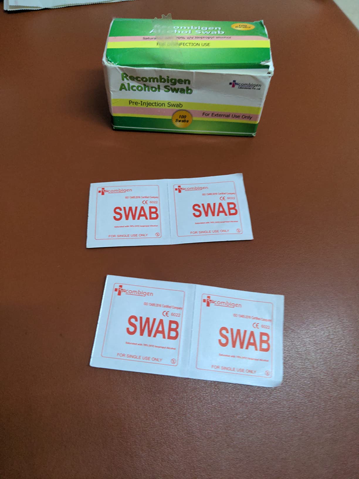 Clear & Sure Recombigen 100 Sterile Alcohol Swabs Antiseptic Prep Wipes ...