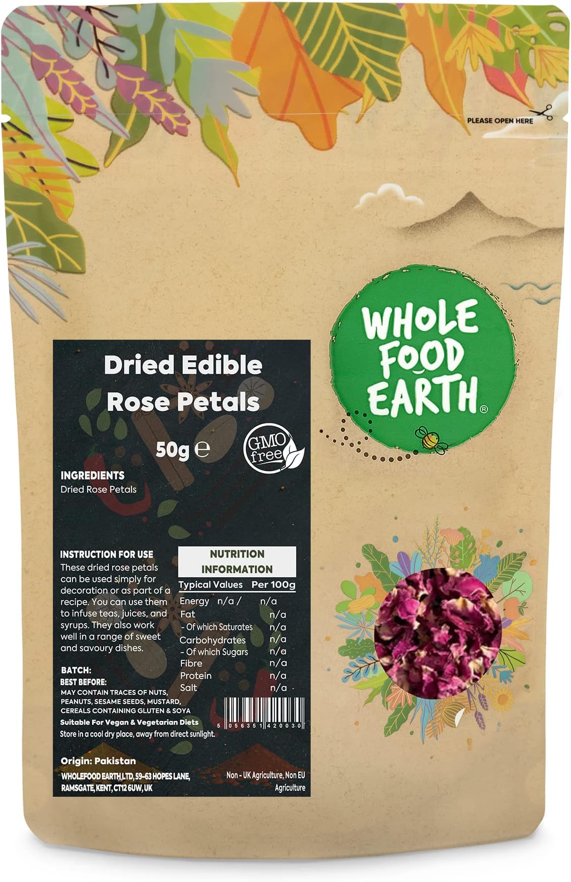 Dried Edible Rose Petals Premium Dried Flowers 50g Packaging May Vary ...