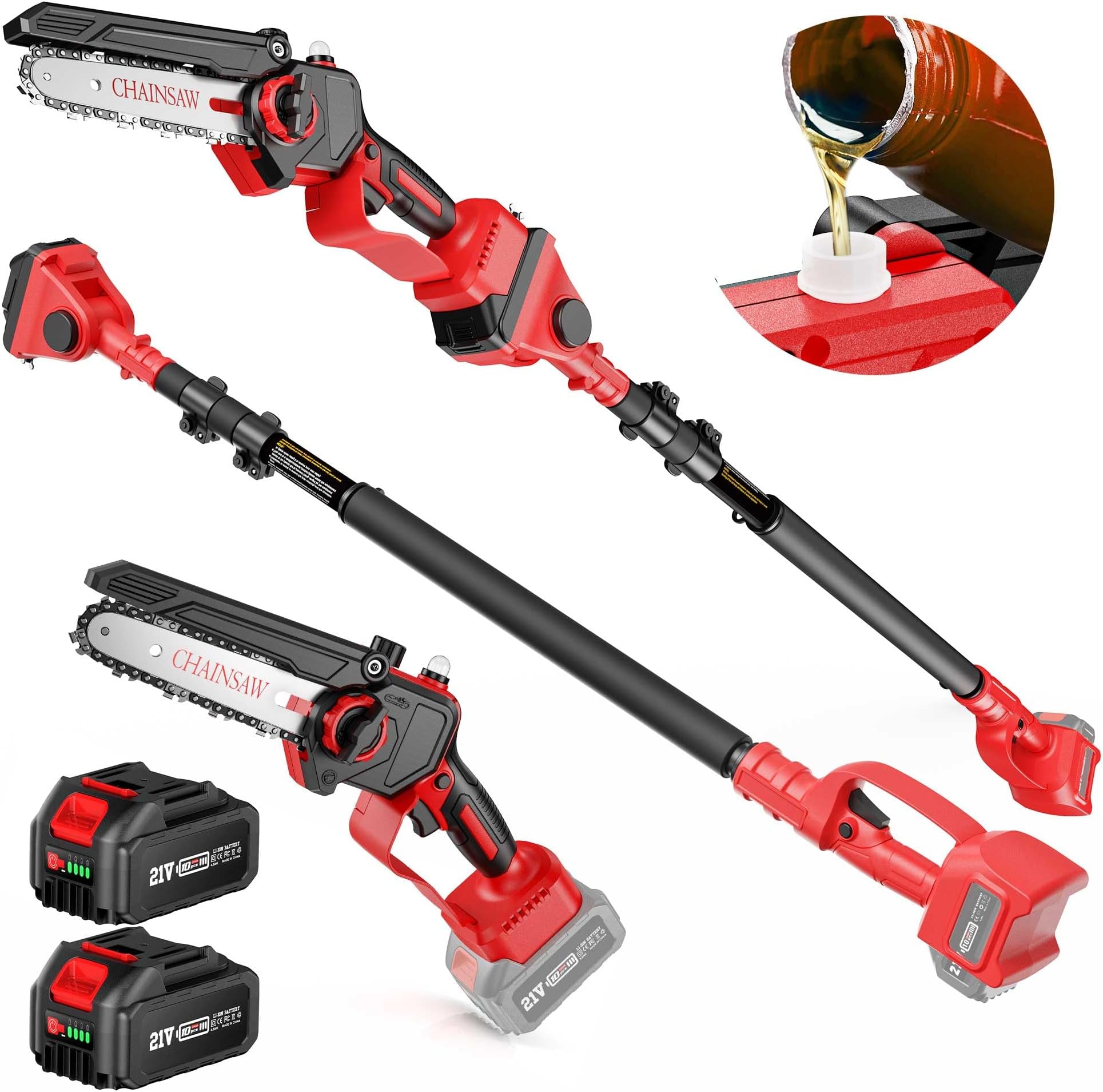 2-in-1 Cordless Pole Saw & Mini Chainsaw, Avhrit Electric Pole Saw with ...