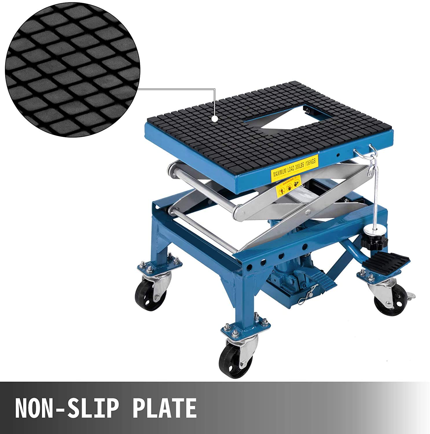 VEVOR 300LBS Motorcycle Jack, Hydraulic Motorcycle Scissor Jack ...