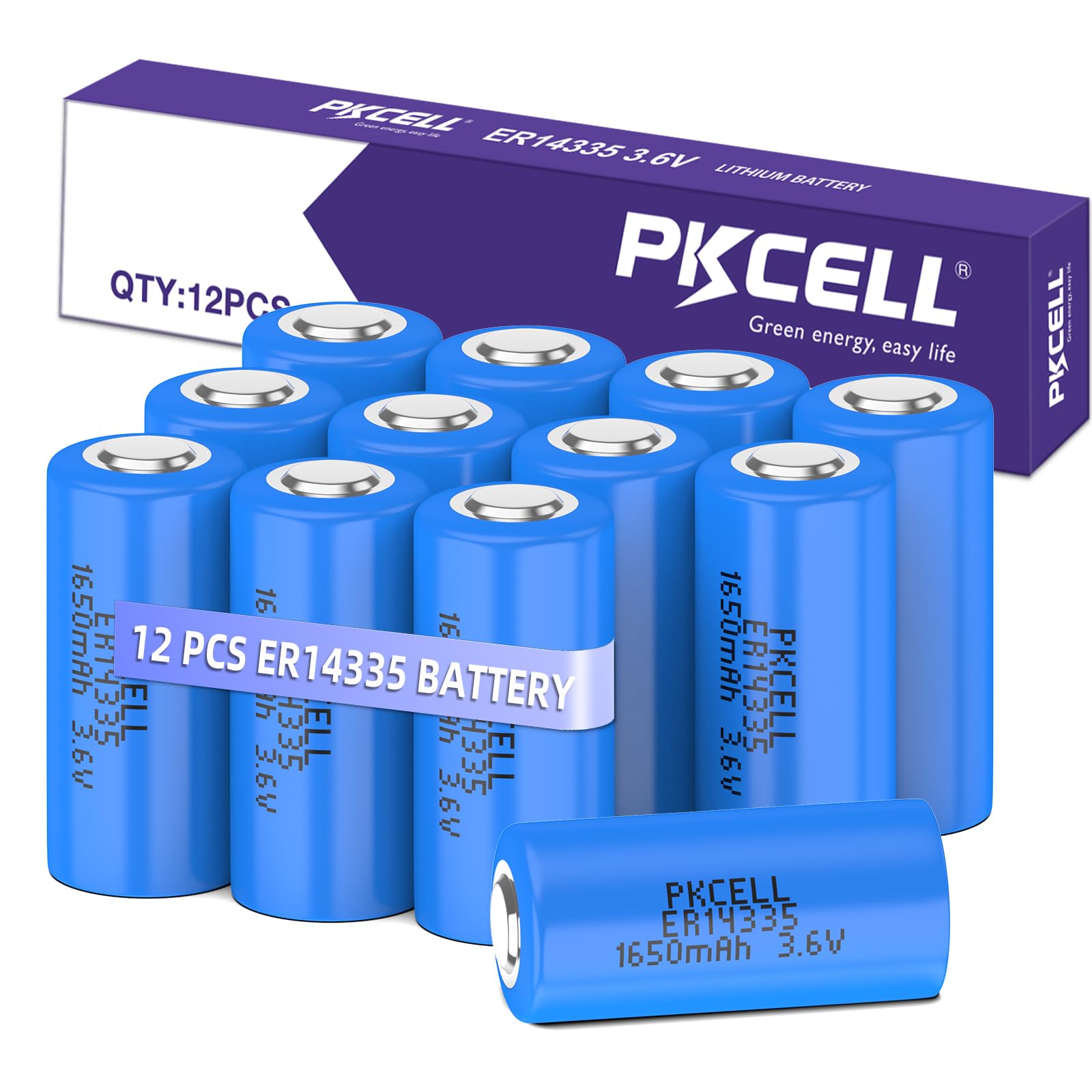 Amazon.com: PKCELL ER14335 2/3AA Batteries 3.6V 1650mah Primary Lithium ...