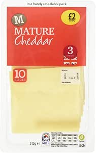 Morrisons Mature Cheddar Slices, 240g, 10 Slices : Amazon.co.uk: Grocery