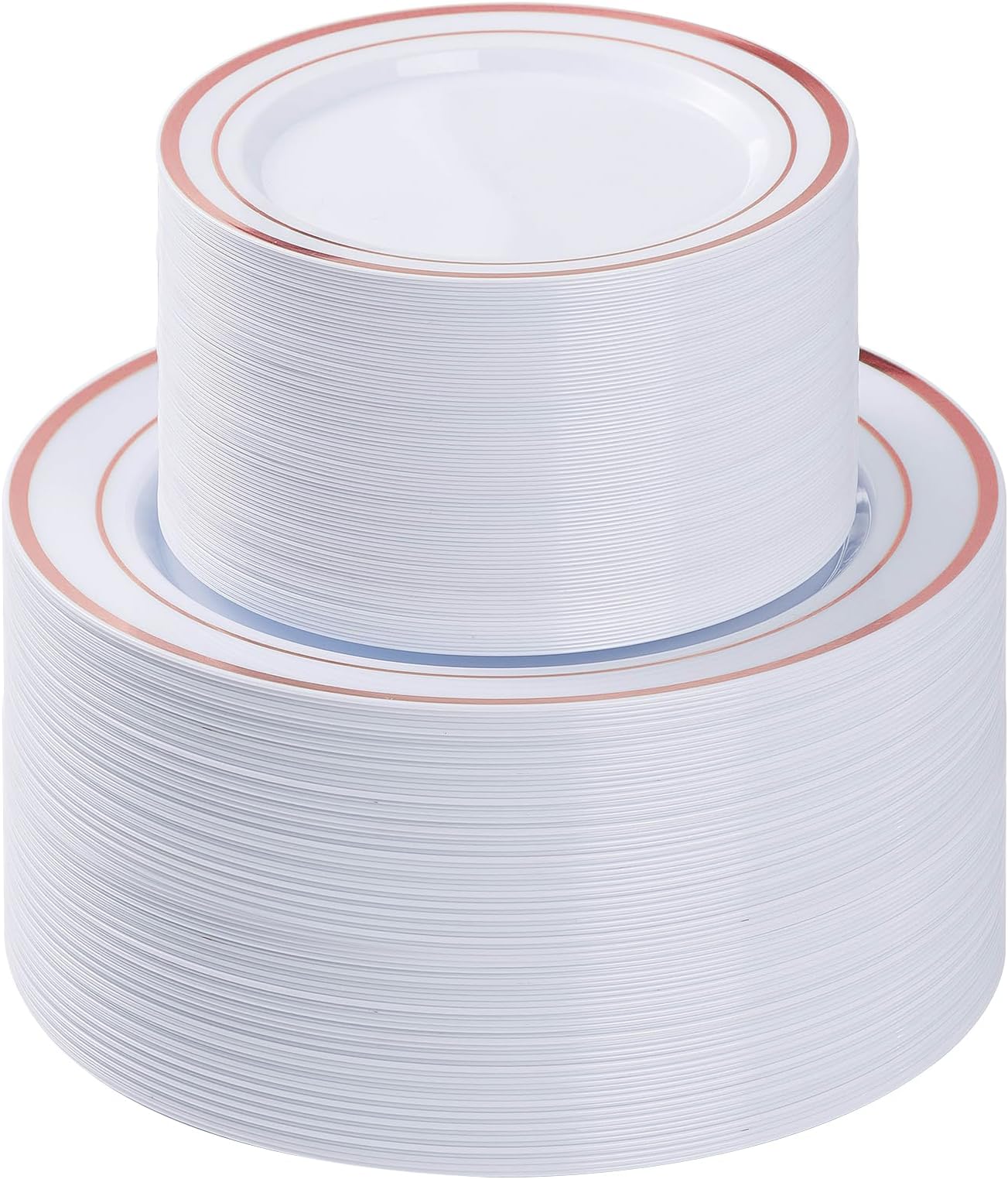 Amazon.com: Skylety 100 Pcs Rose Gold Plastic Plates 6 Inch Lace ...