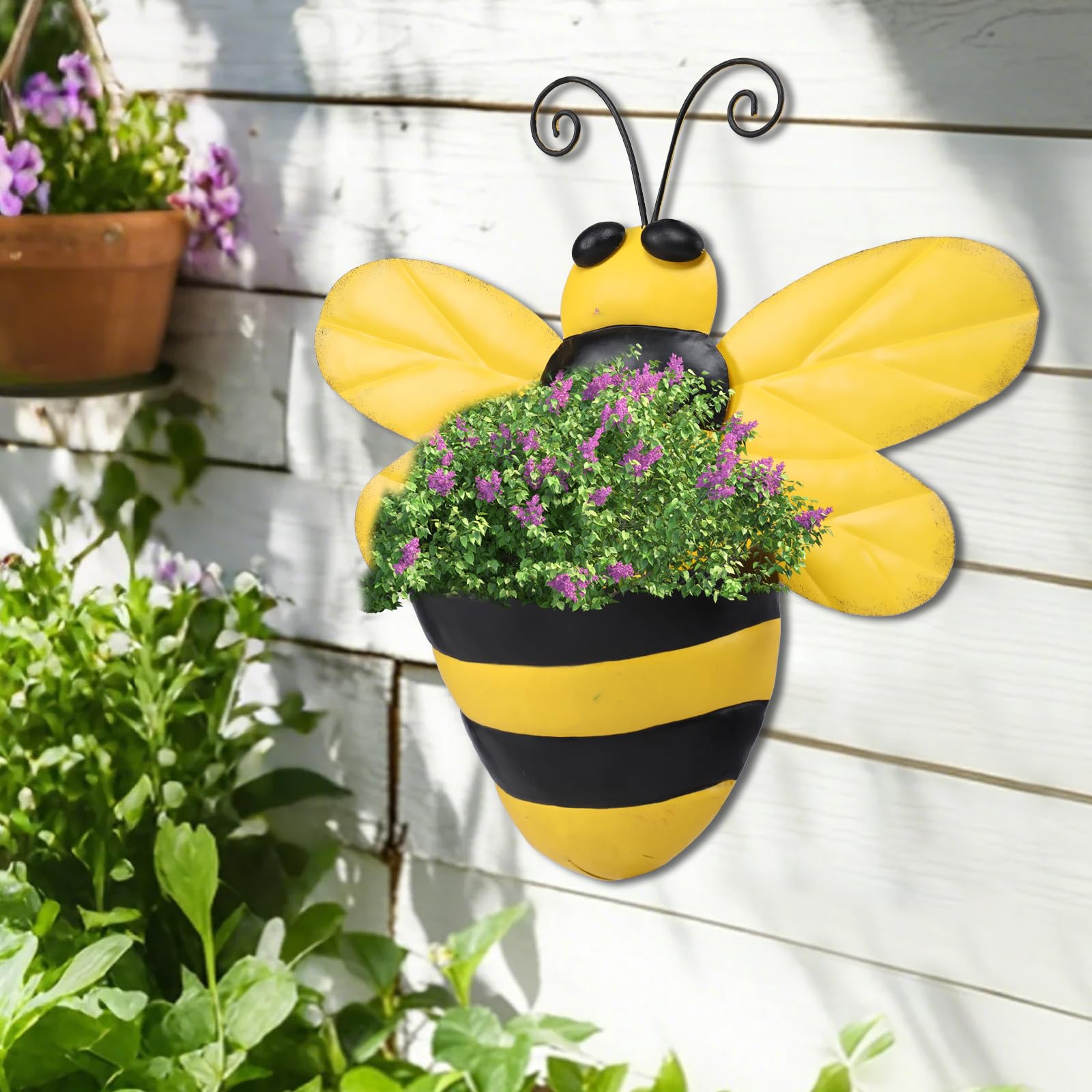 Snapklik.com : Chonsun Metal Wall Planter Bee Wall Mounted Planters ...