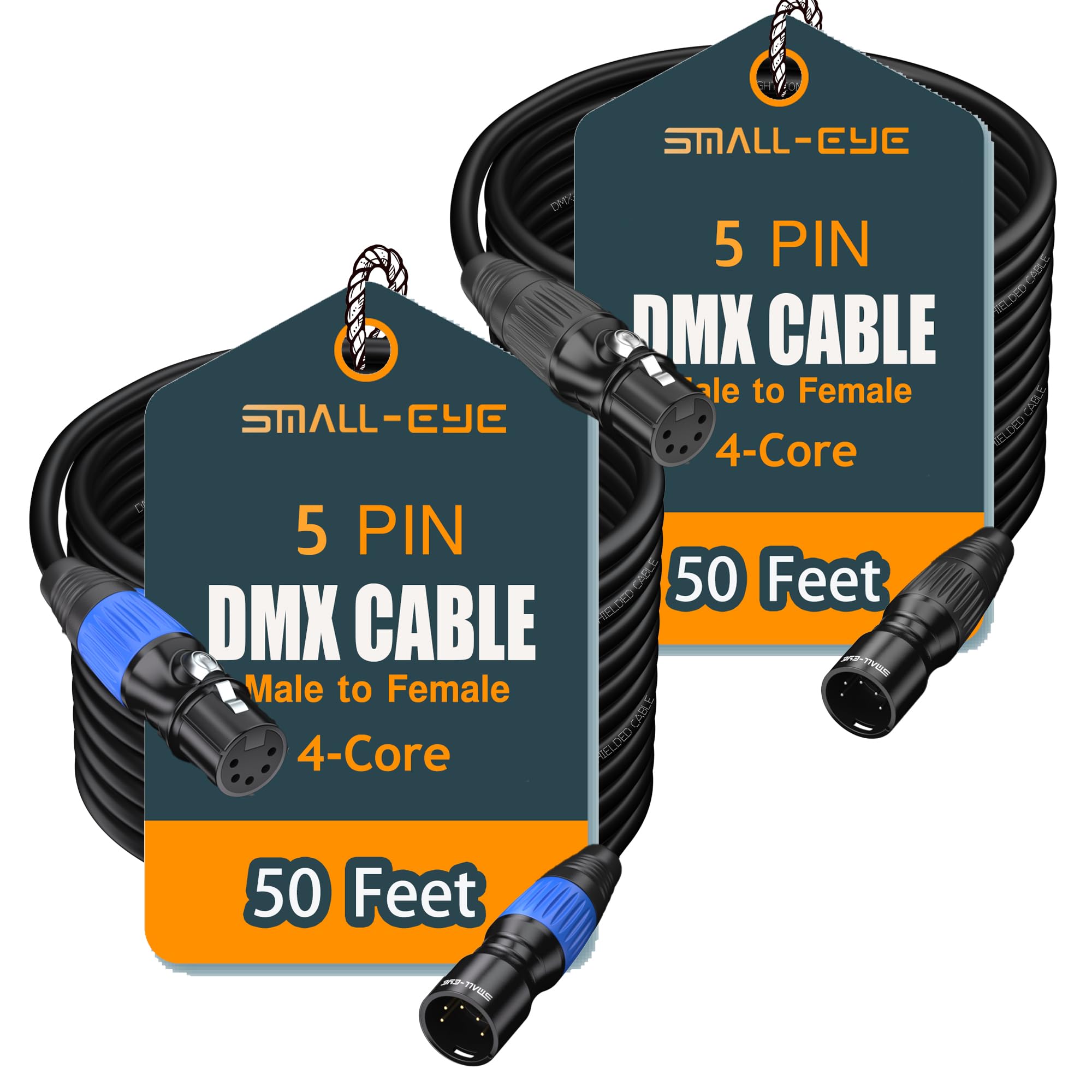 Amazon.com: SMALL-EYE 5 Pin DMX Cables 50 ft 2 Pack - Premium 5 Pin ...