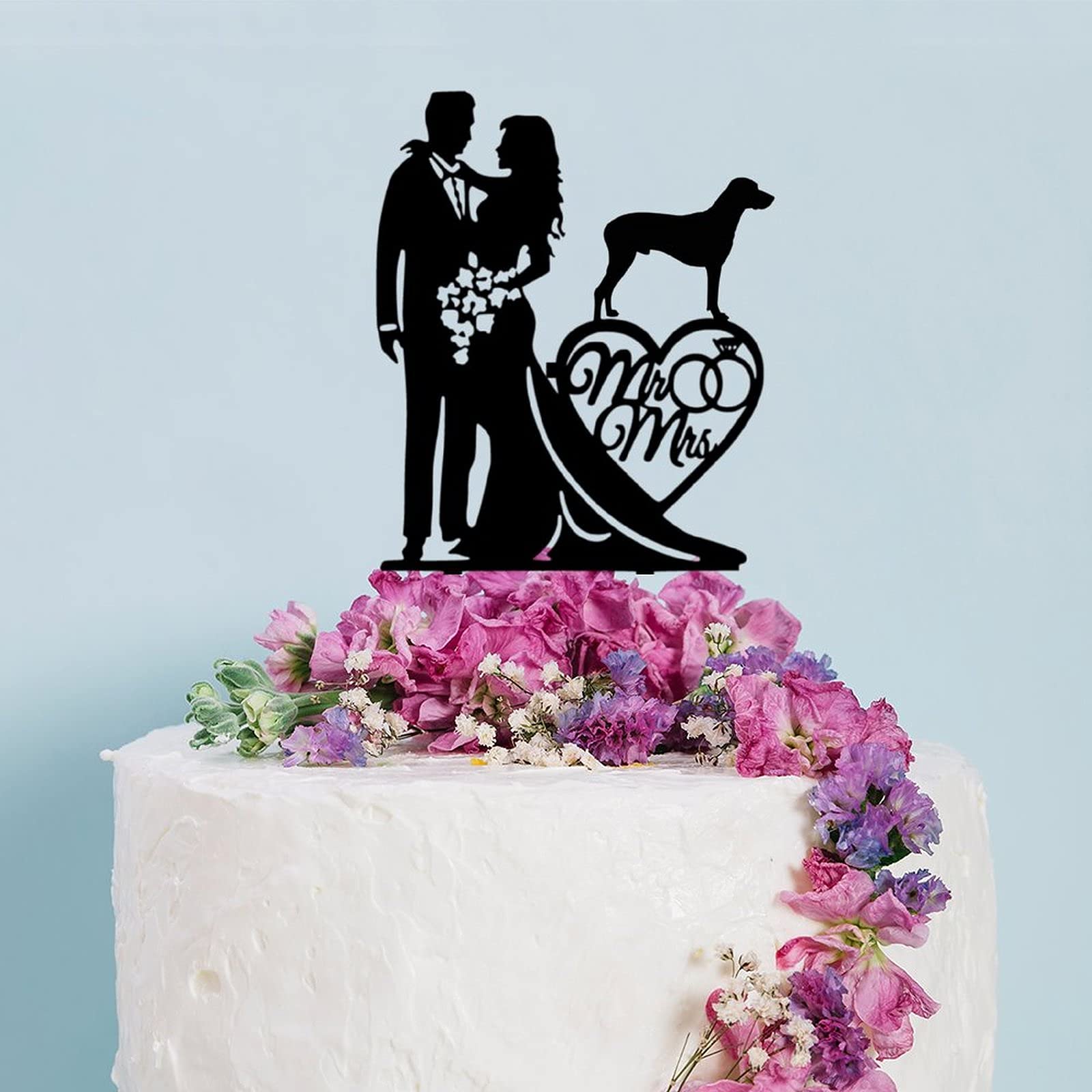 Buy Couple Wedding Cake Topper Bride And Groom With Rhodesian Ridgeback ...