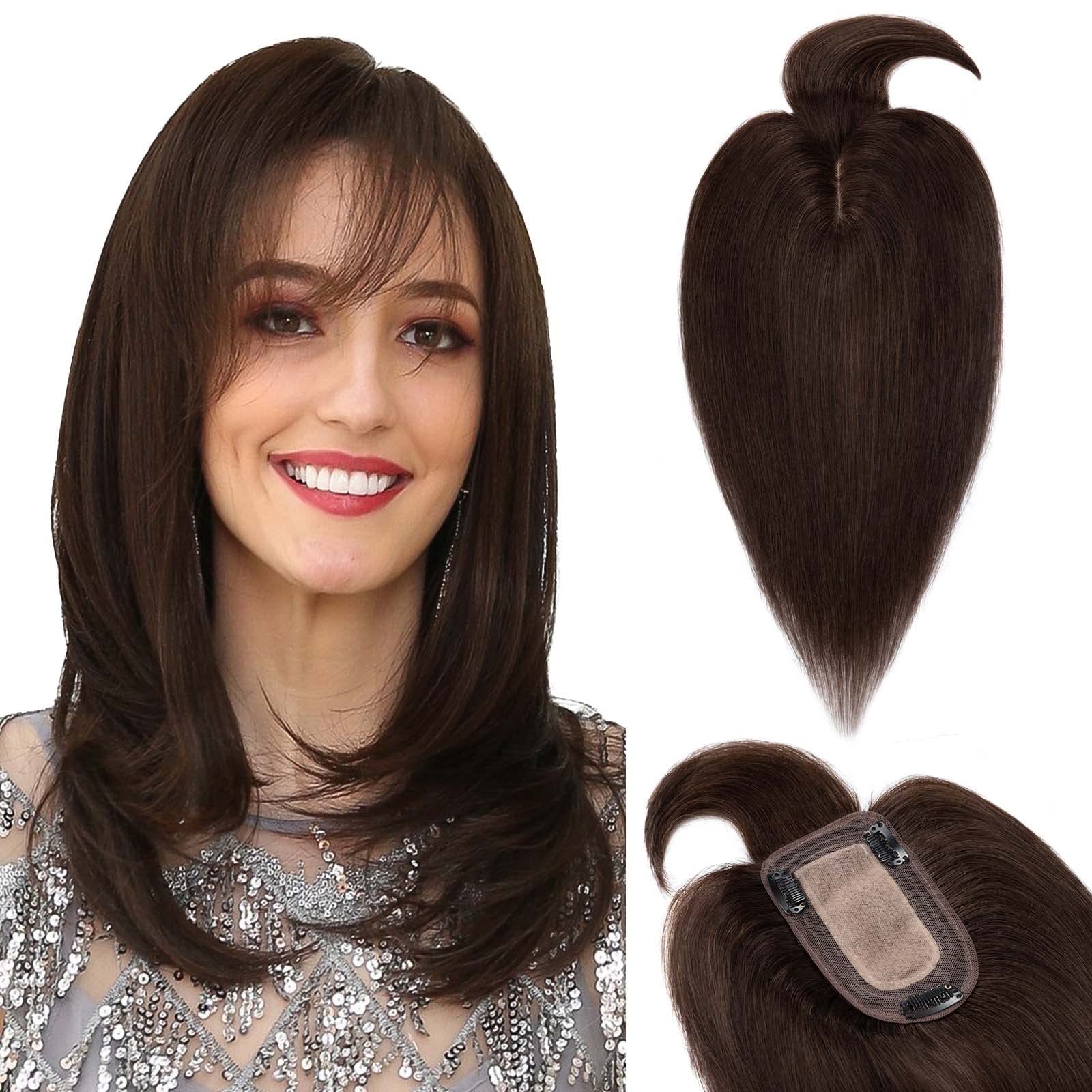 Amazon.com : TESS Hair Toppers for Women Real Human Hair, 150% Density ...