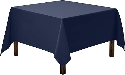 Amazon.com: Gee Di Moda Square Tablecloth - 85 x 85 Inch Navy Blue ...