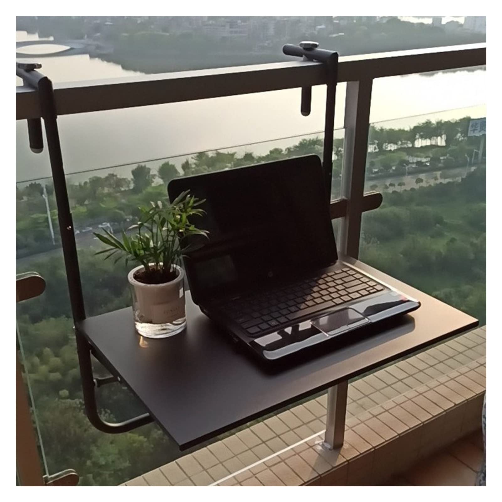 Amazon.com: IBOWZ Balcony Railing Table Balcony Folding Table Outdoor ...