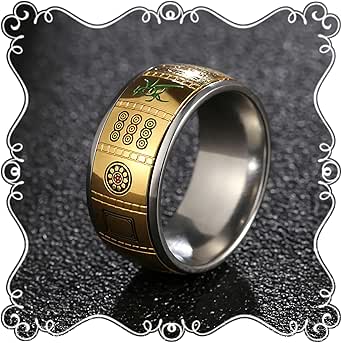 Amazon.com: LARDROK Mahjong Ring Spinner Ring Anxiety Rings 18K Gold ...