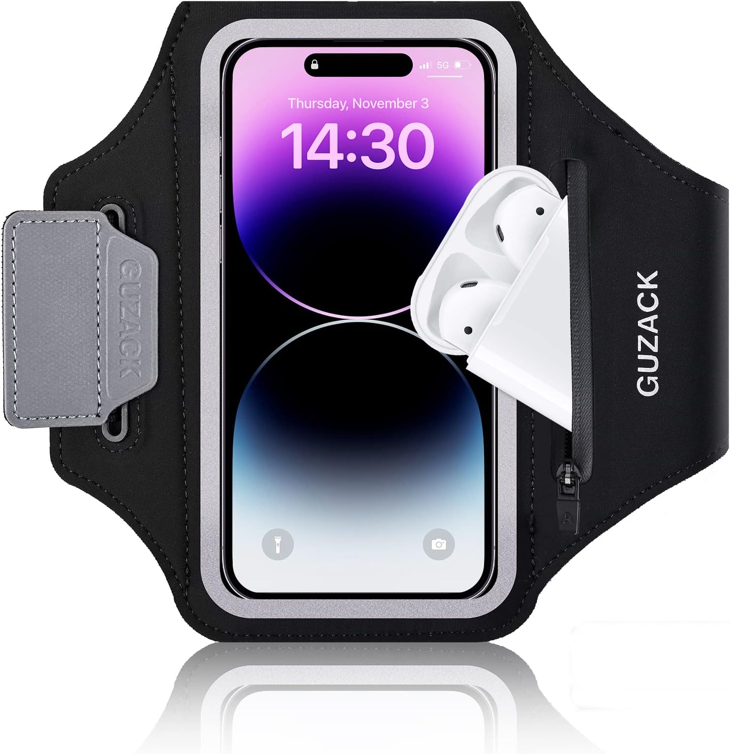 Amazon.com: Running Phone Holder, Sweatproof Sports Arm Band with Key ...