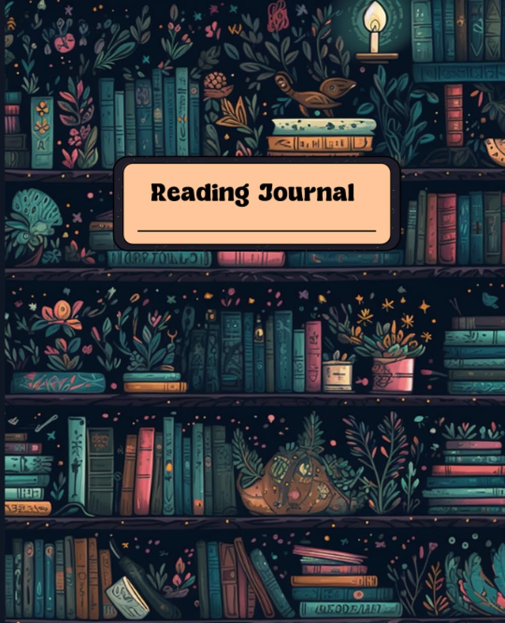 Amazon.com: Reading Journal: Moody Cottagecore Pattern Illustration ...