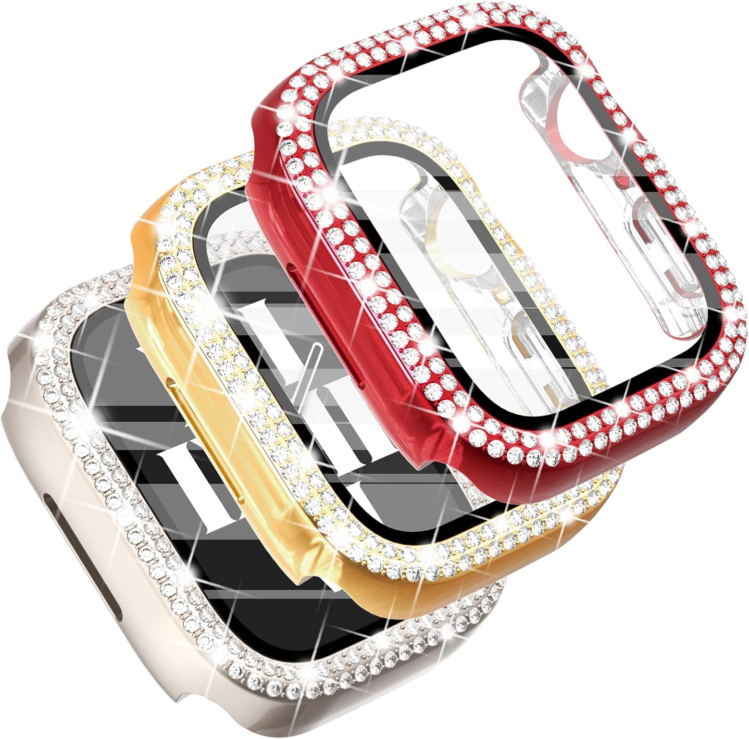 Amazon.com: Fullife 3-Pack Compatible with Apple Watch 40mm Face Covers ...